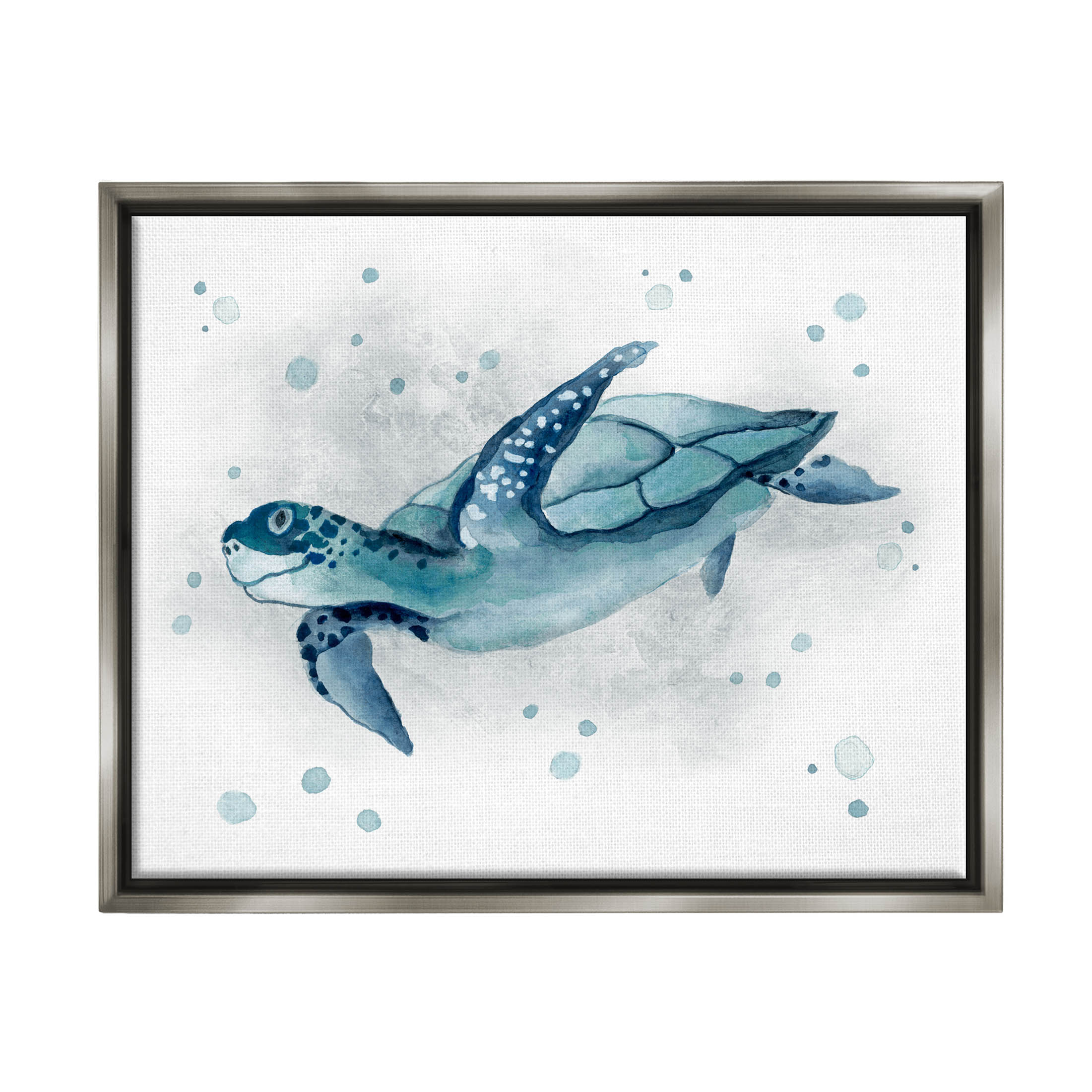 Stupell Industries Sea Life Tortoise Splash Graphic Art Luster Gray ...