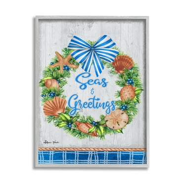 Stupell Home Décor Industries Tropical Flamingo Christmas Nautical Palm ...