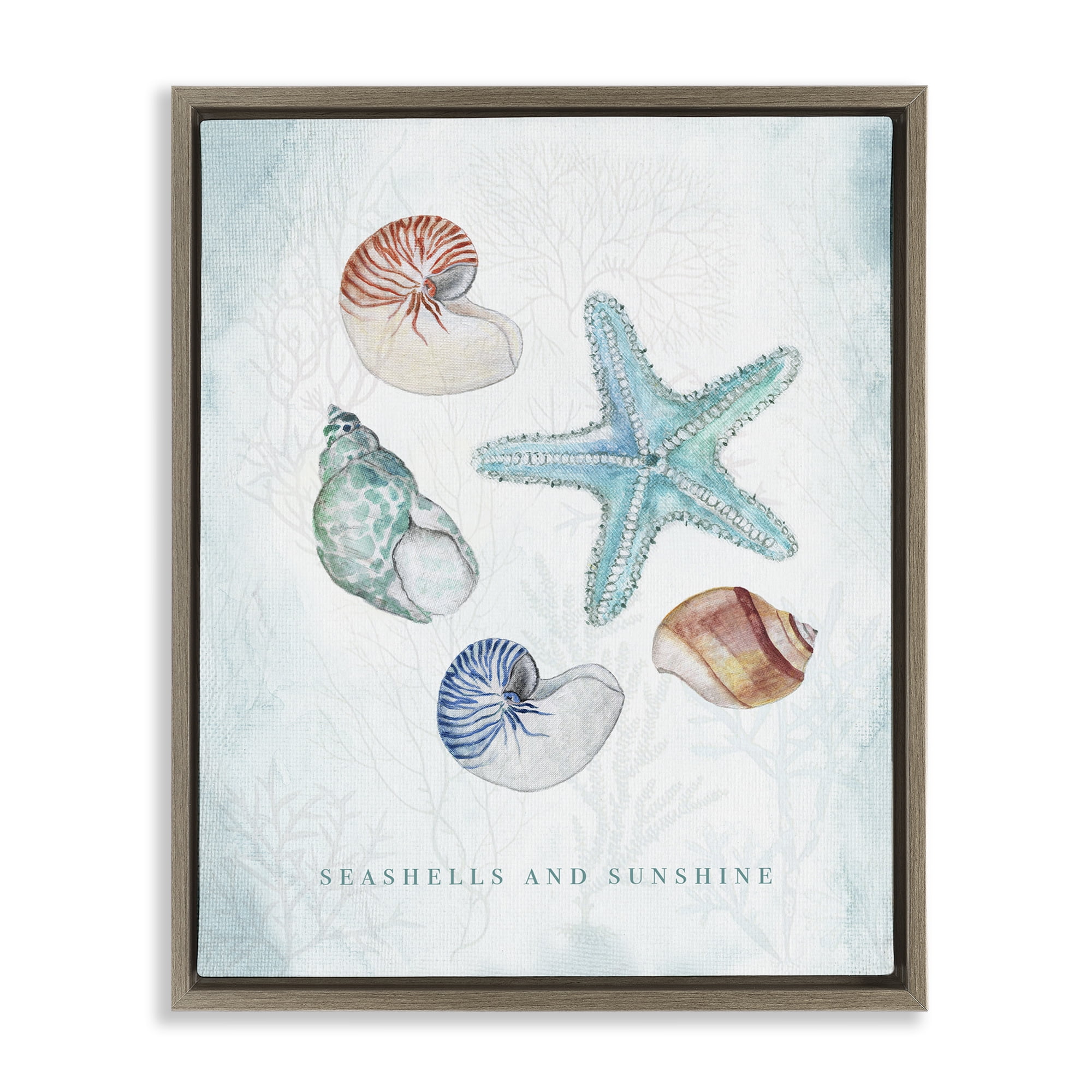 Stupell Industries Seashells and Sunshine Saying Quotes and Sayings ...