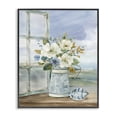 Stupell Industries Seaside Floral Bouquet Window Black Framed Giclee ...