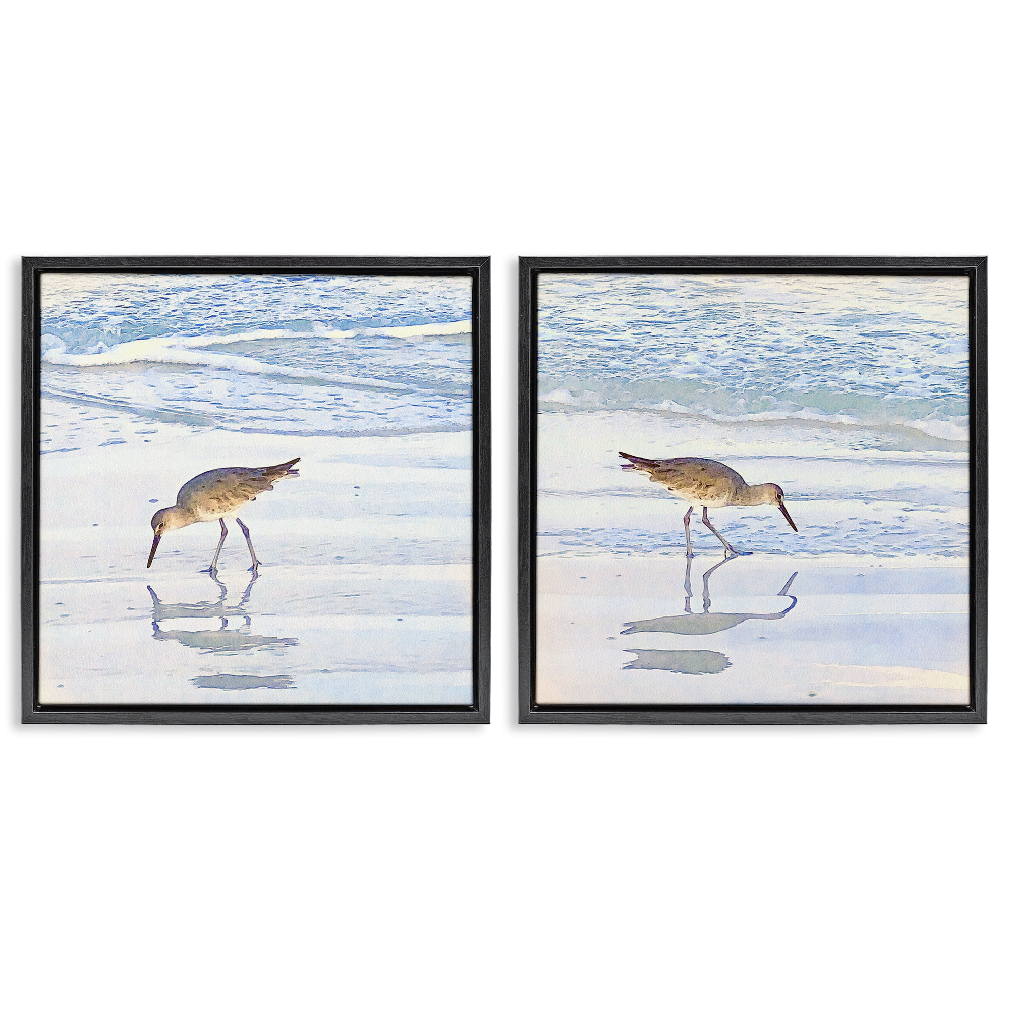 Stupell Industries Seaside Sandpiper Birds Nautical & Beach Painting ...