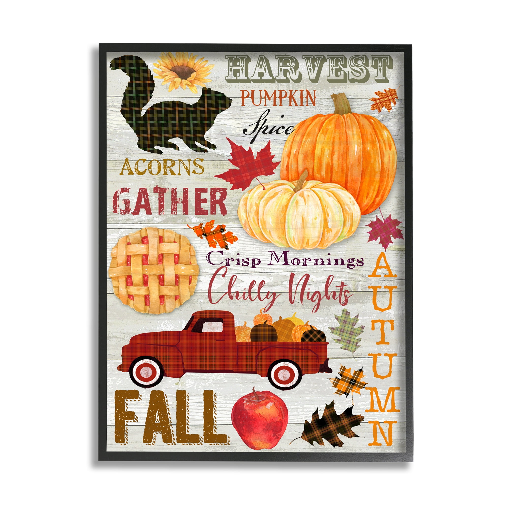 Stupell Industries Seasonal Fall Phrases Rustic Autumn Charm Landscape ...