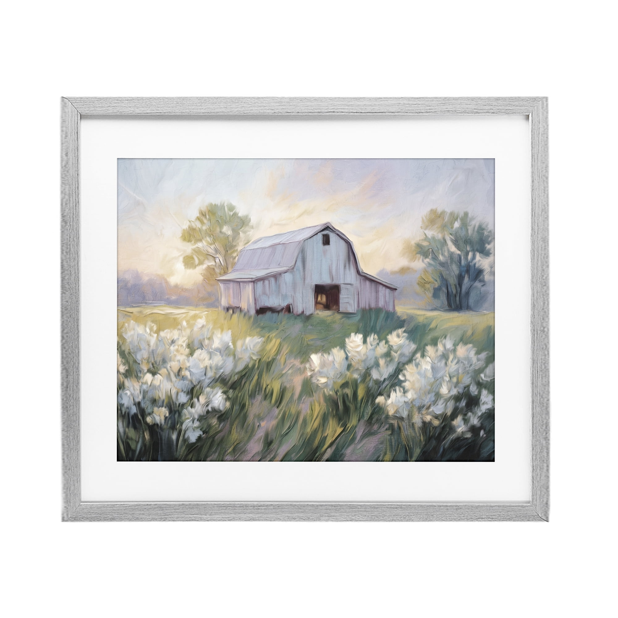 Stupell Industries Secluded Barn Landscape Gray Framed Print Under ...
