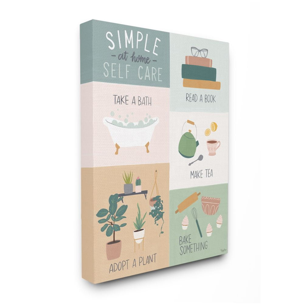 Stupell Industries Self Care at Home Chart Daily Habit Motivation ...