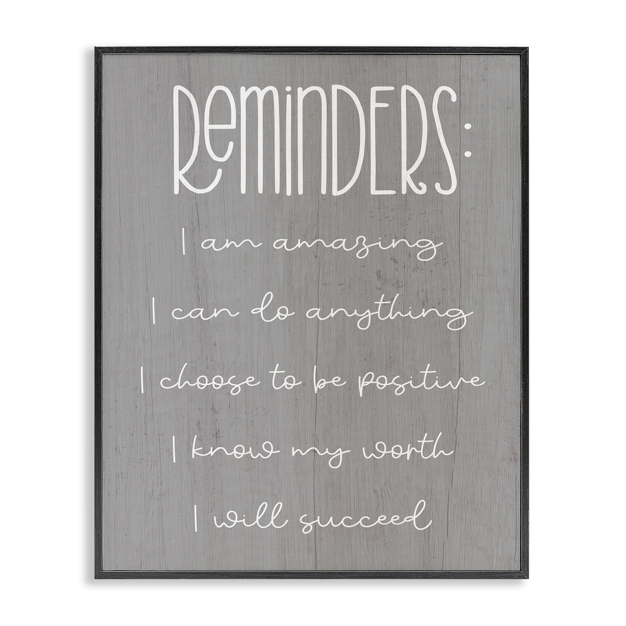 Stupell Industries Self Confidence Reminders Text & Numbers Painting ...