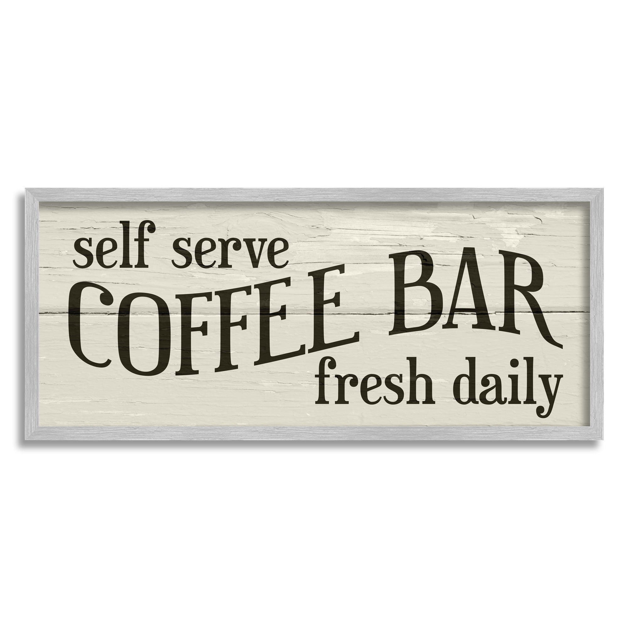 Stupell Industries Self Serve Coffee Bar Sign Rustic Plank Pattern, 30 ...