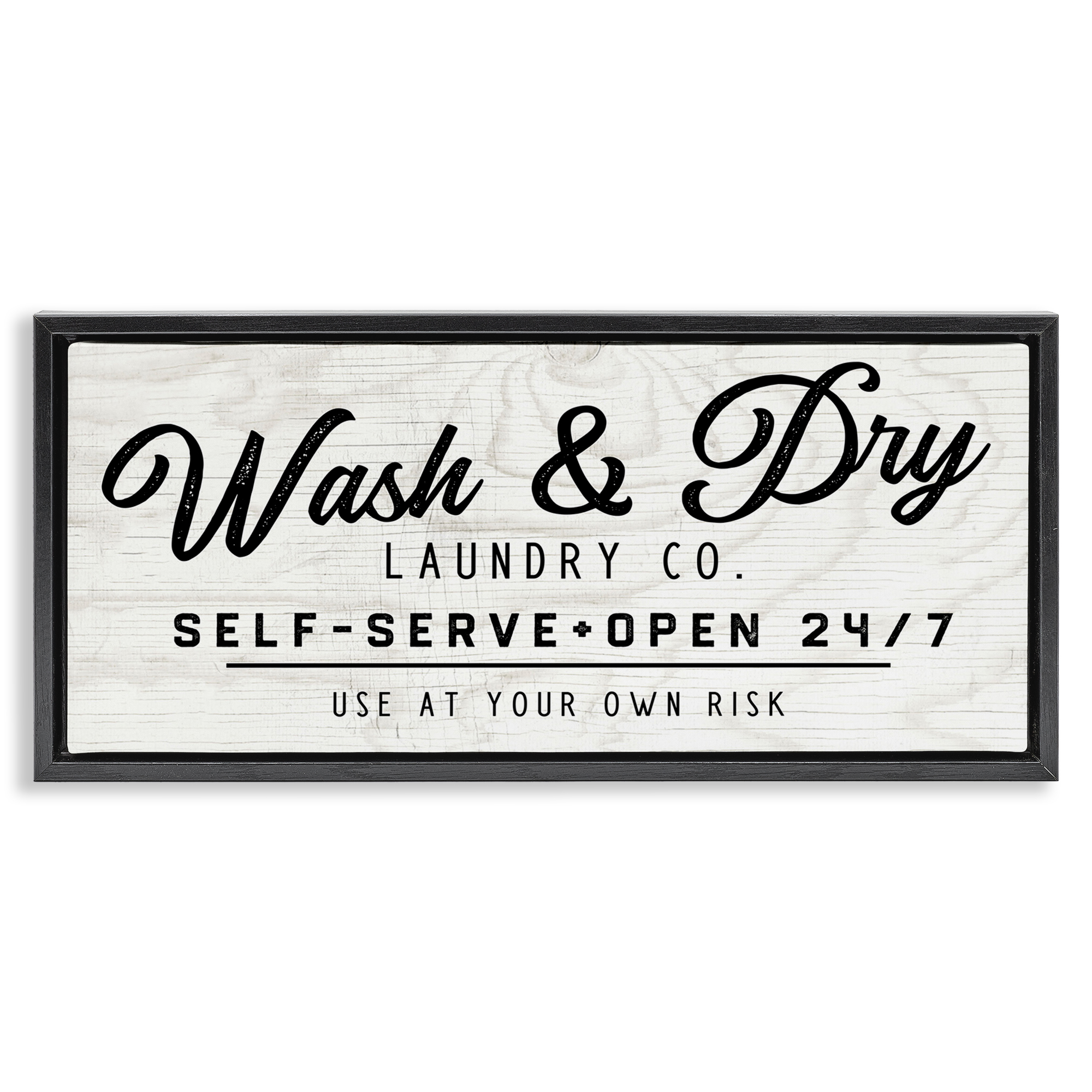 Stupell Industries Self Service Laundry Typography Painting Black ...