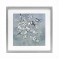 Stupell Industries Serene Birds on White Blooms Gray Framed Print Under ...