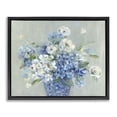 Stupell Industries Serene Blue And White Bouquet Black Framed Floater ...