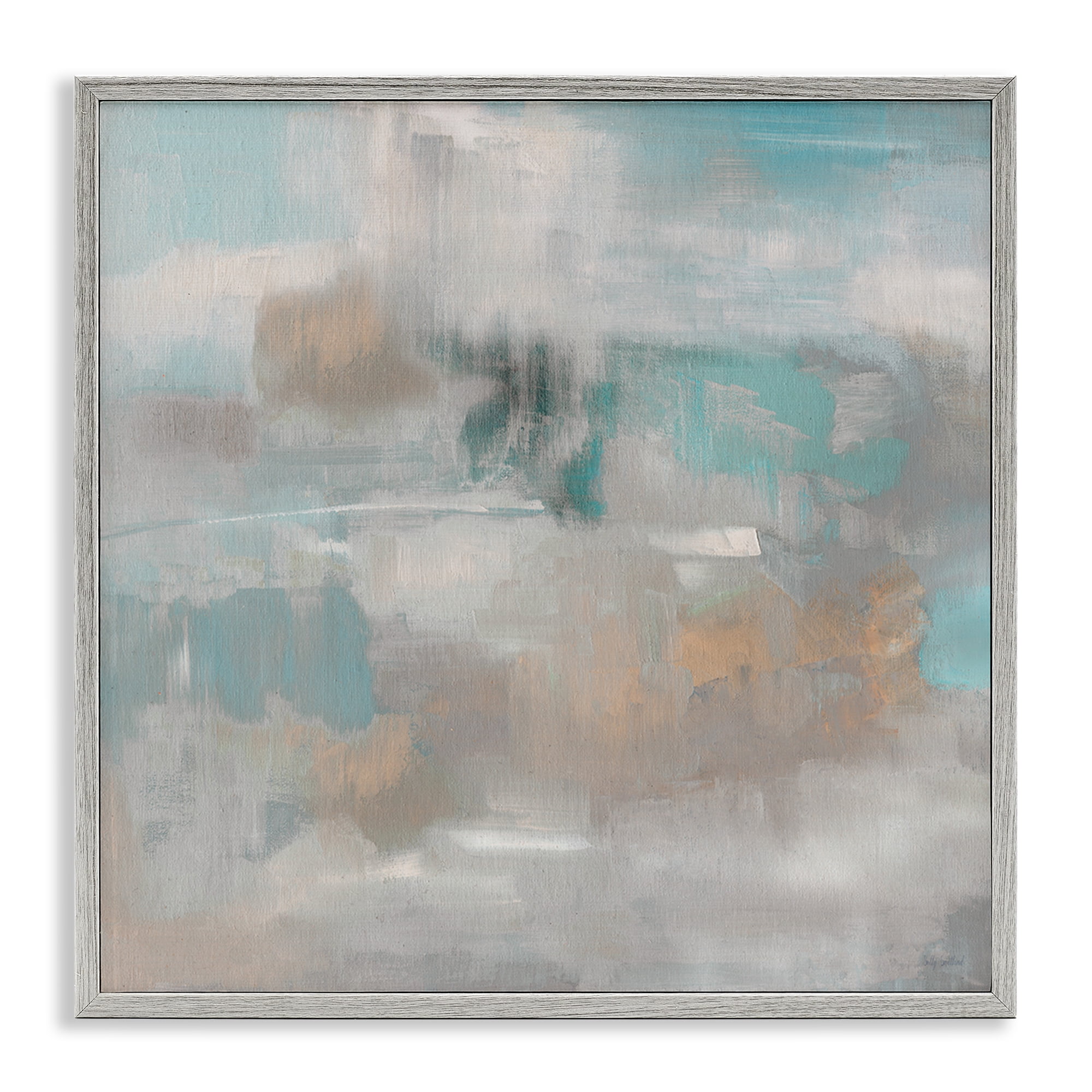 Stupell Industries Serene Soft Abstract Study Gray Framed Giclee Art ...