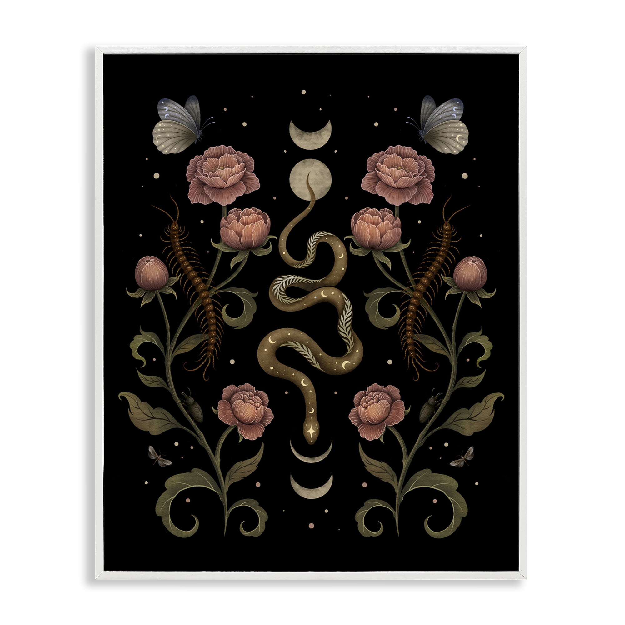Stupell Industries Serpentine Garden Symmetry White Framed Giclee Art ...