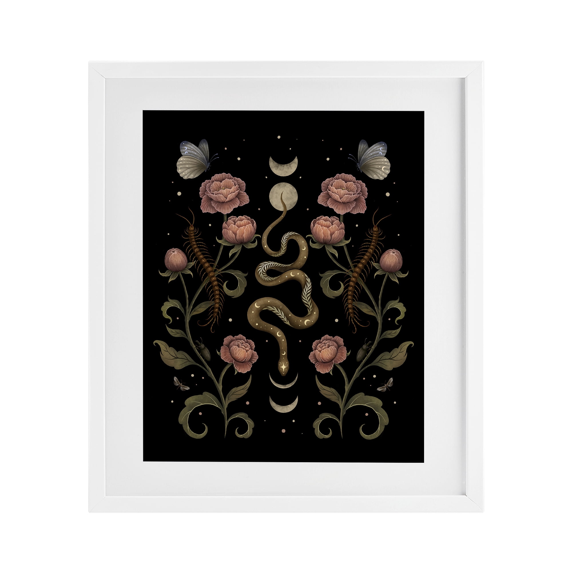 Stupell Industries Serpentine Garden Symmetry White Framed Print Under ...