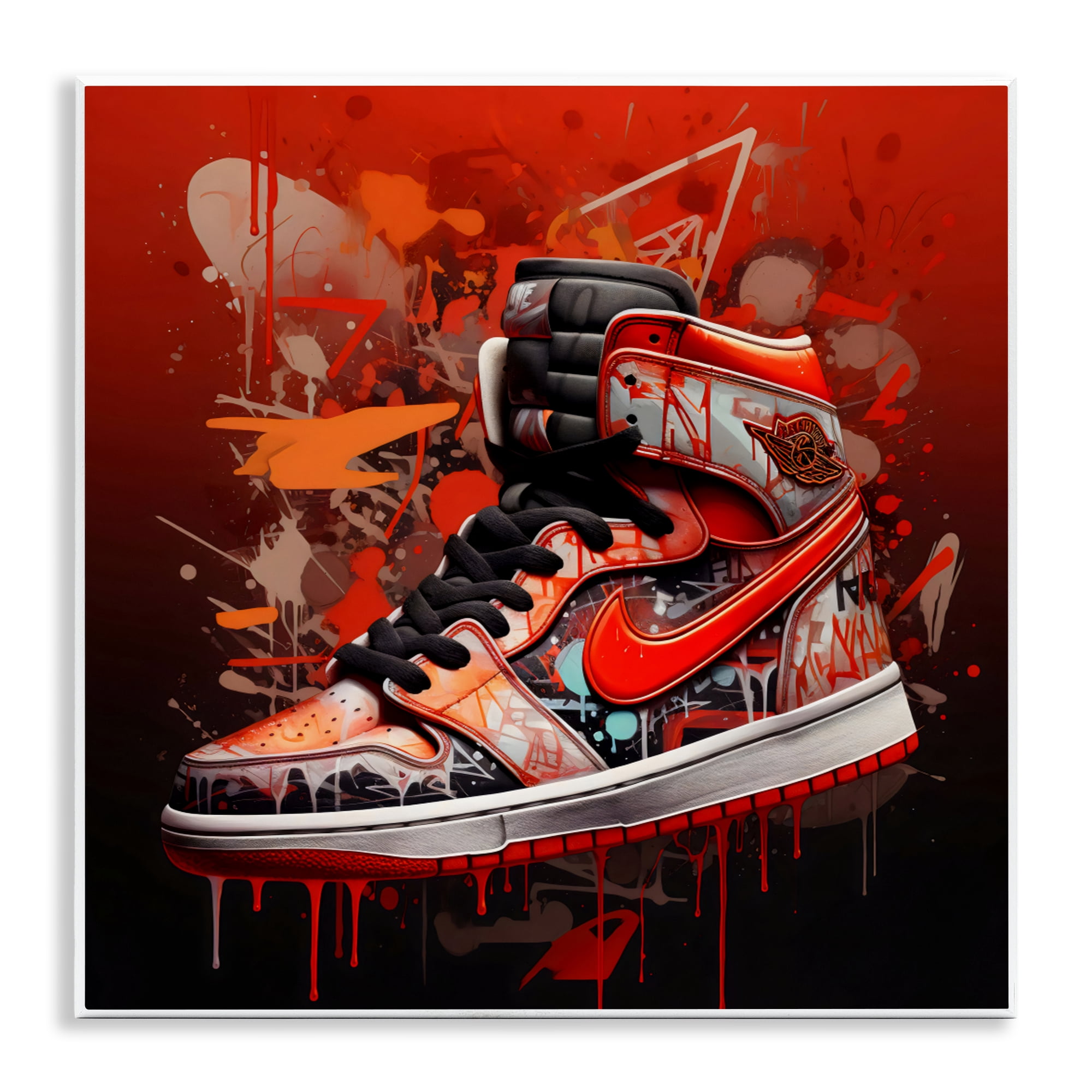 Stupell Industries Shades Of Red Sneaker Wall Plaque Art, design by ...