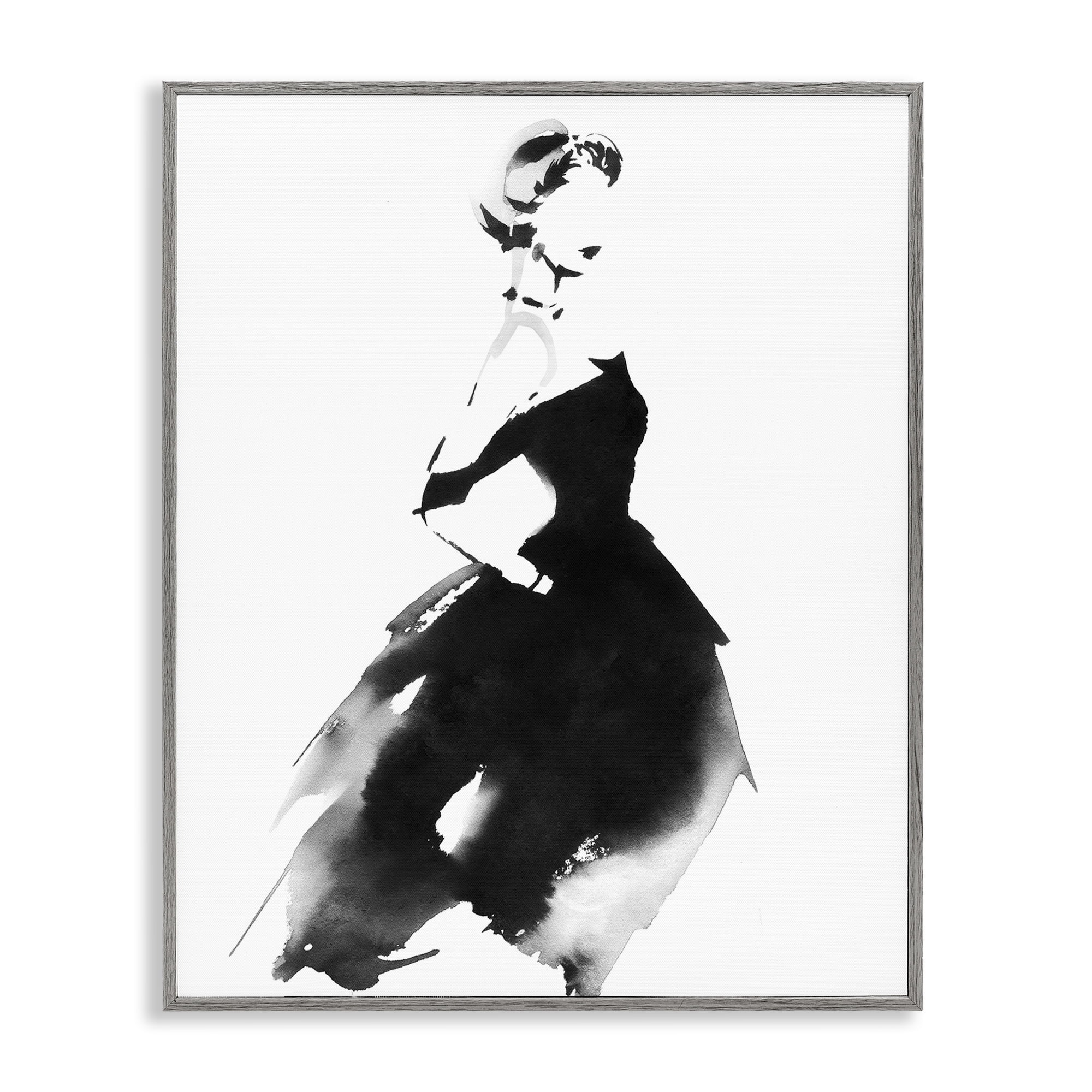 Stupell Industries Shadow Waltz Silhouette Gray Framed Giclee Art ...