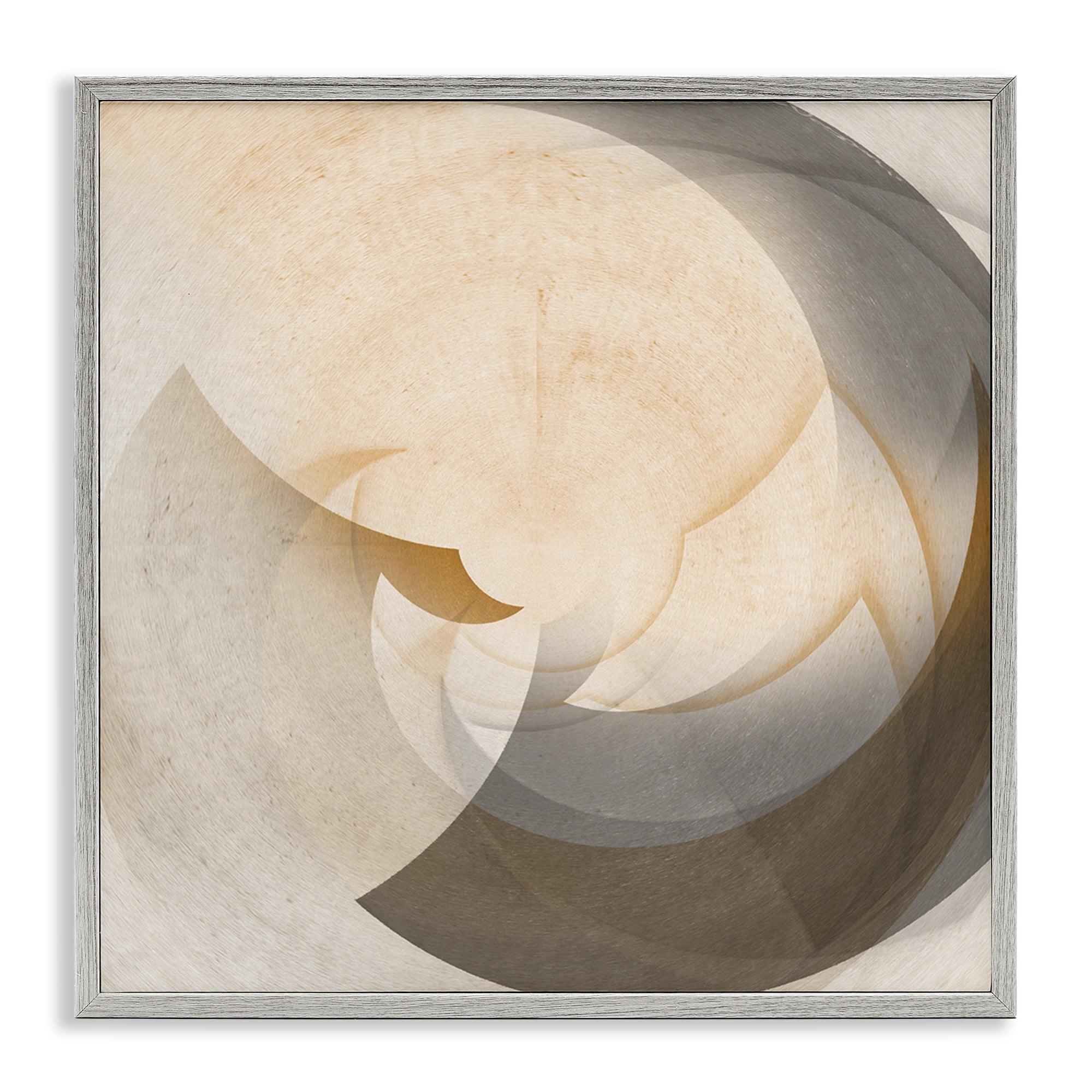 Stupell Industries Shadowed Form Curve Abstract Painting Gray Framed ...
