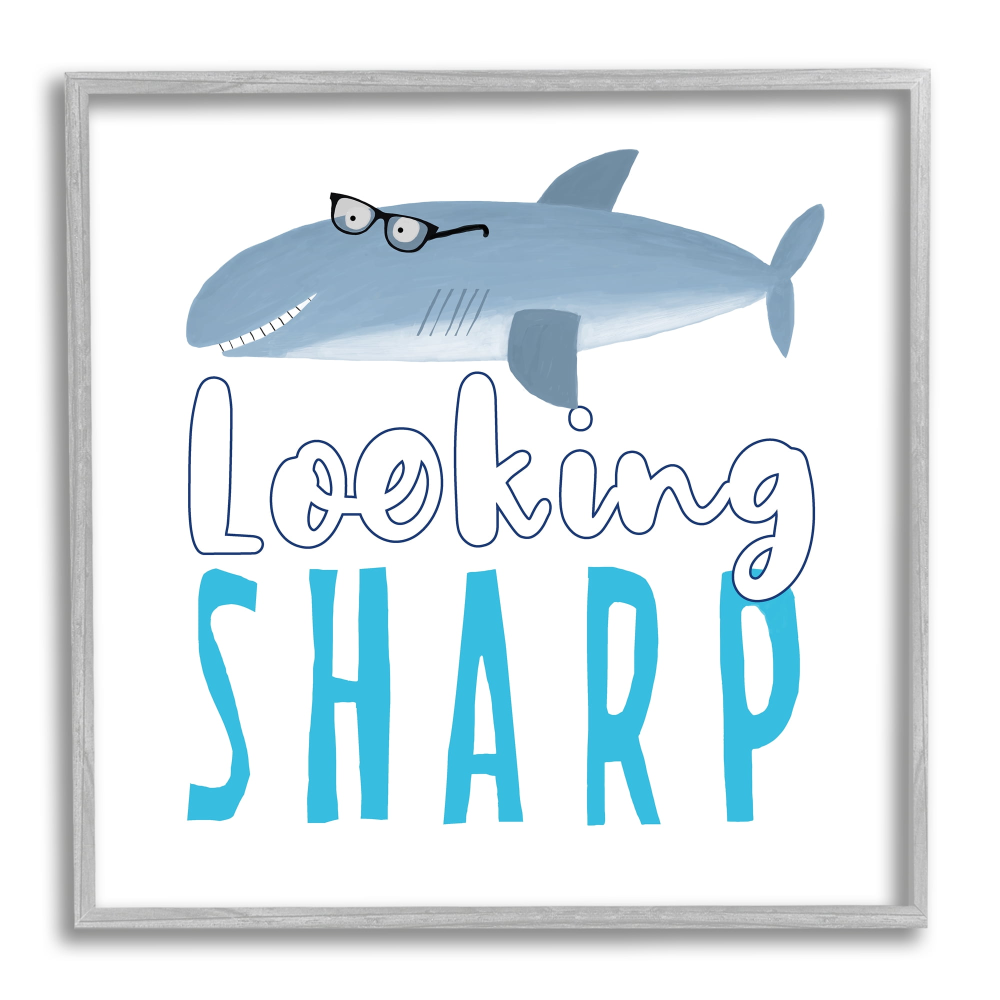 Stupell Industries Shark in Glasses Phrase Animals & Insects Painting ...
