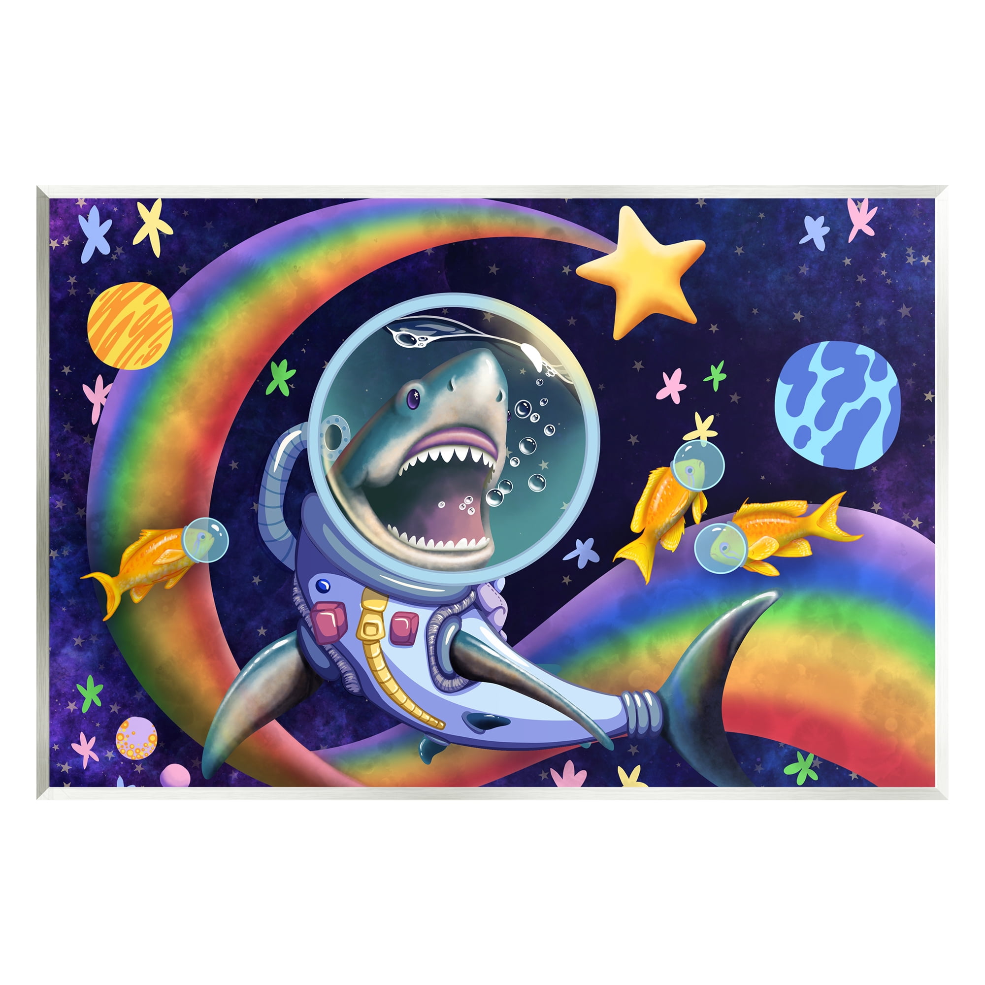 Stupell Industries Shark in Outer Space Animals & Insects Painting ...