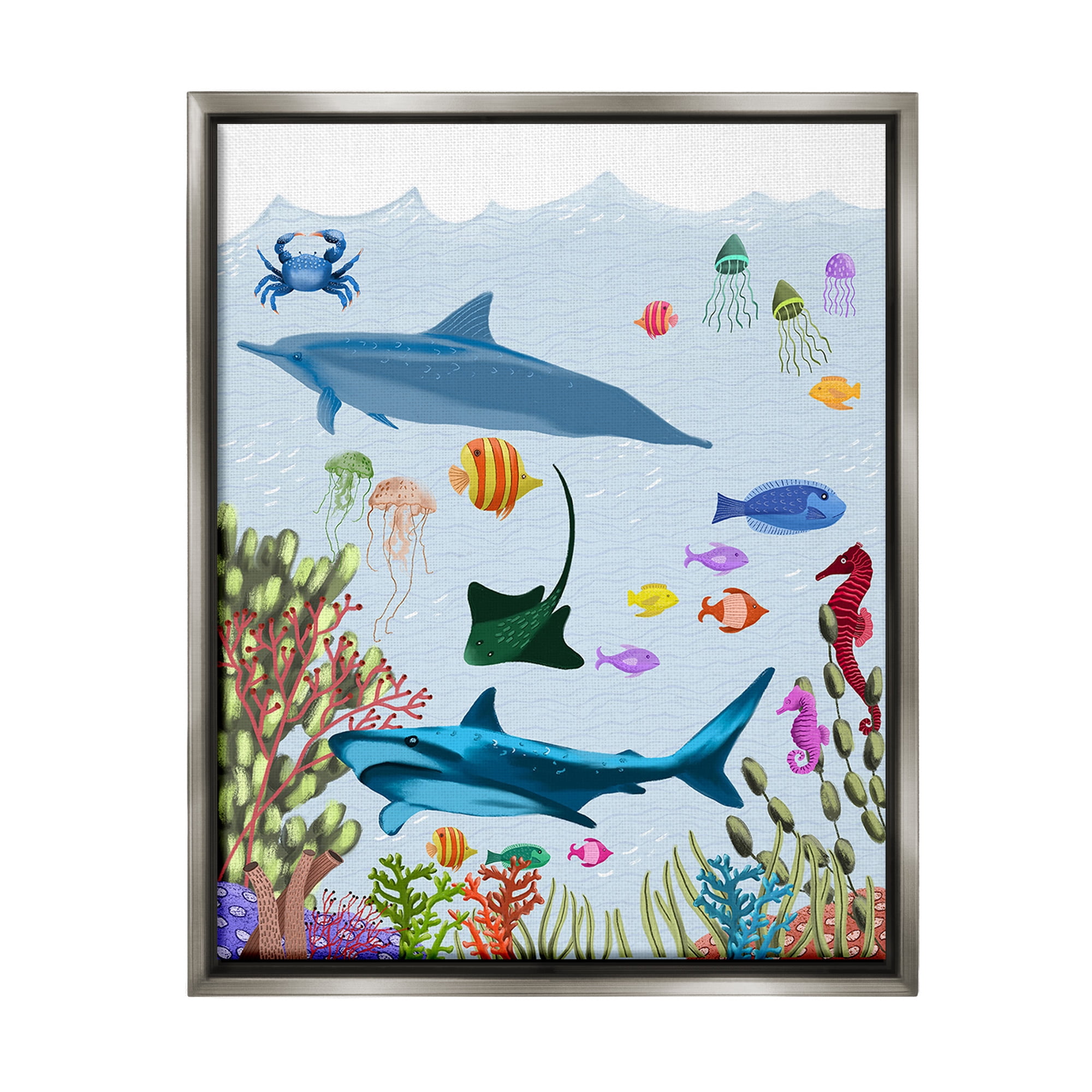 Stupell Industries Sharks & Fish Underwater Animals & Insects Painting ...