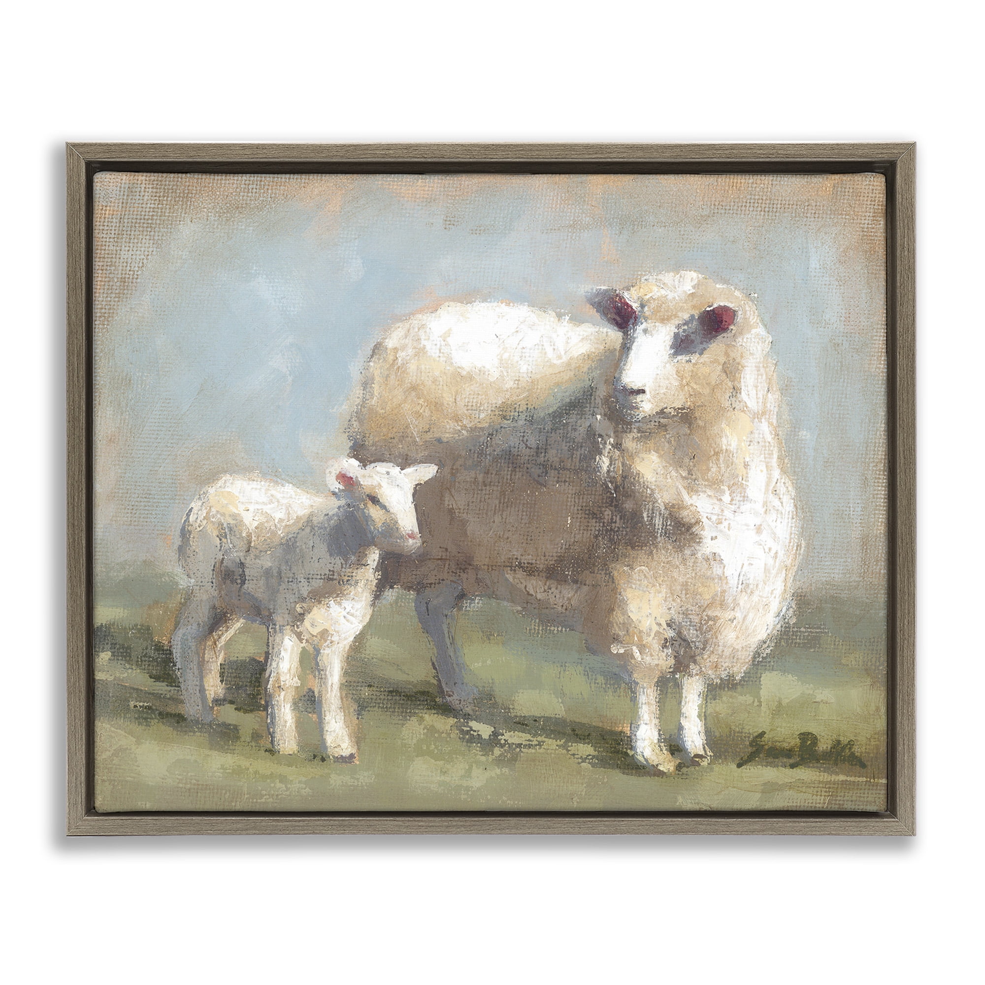 Stupell Industries Sheep & Lamb Family Farm Animals & Insects Painting ...