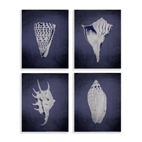 Stupell Industries Dark Blue Coral Pieces Nautical & Beach Painting Art ...