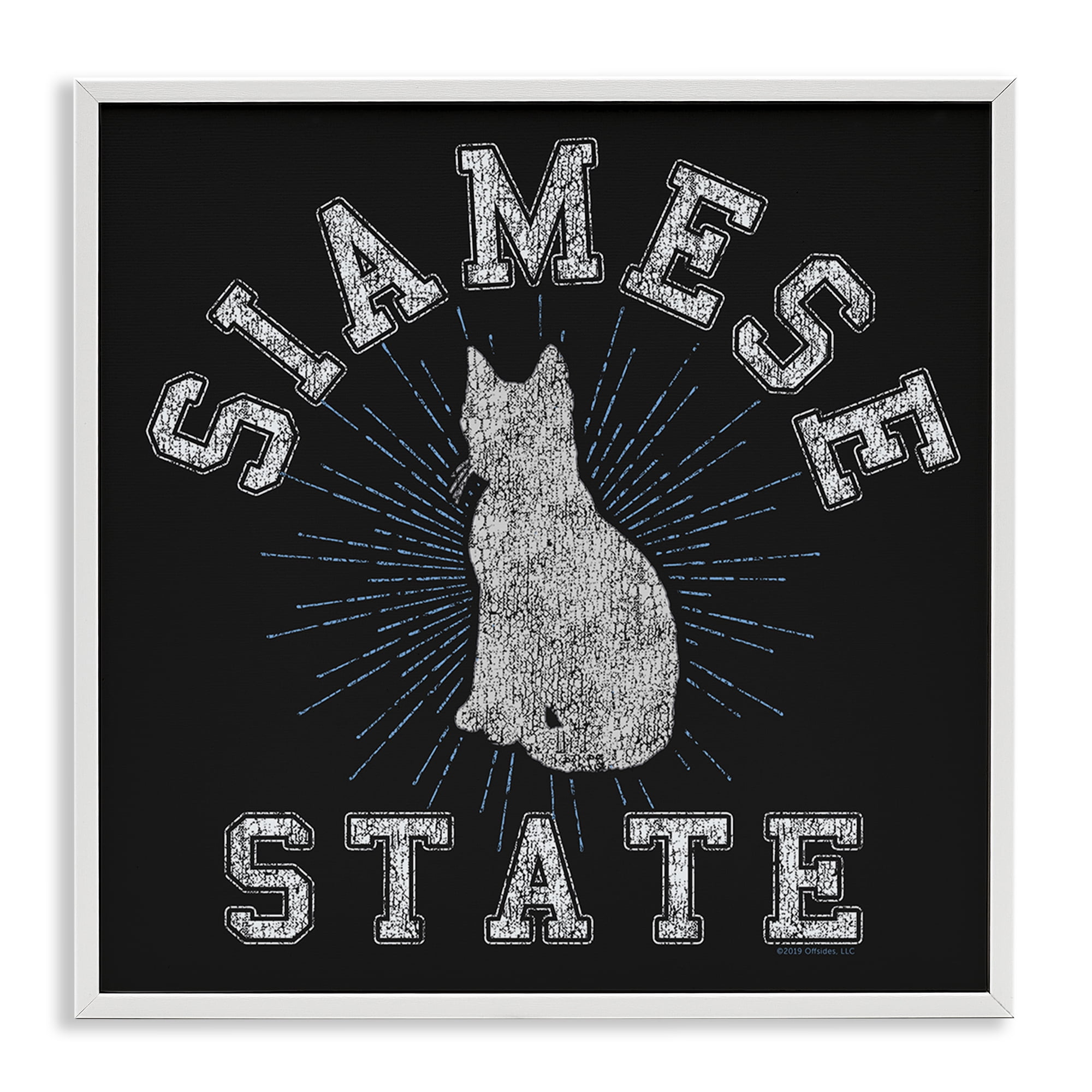 Stupell Industries Siamese Cat State Animals Painting White Framed Art ...