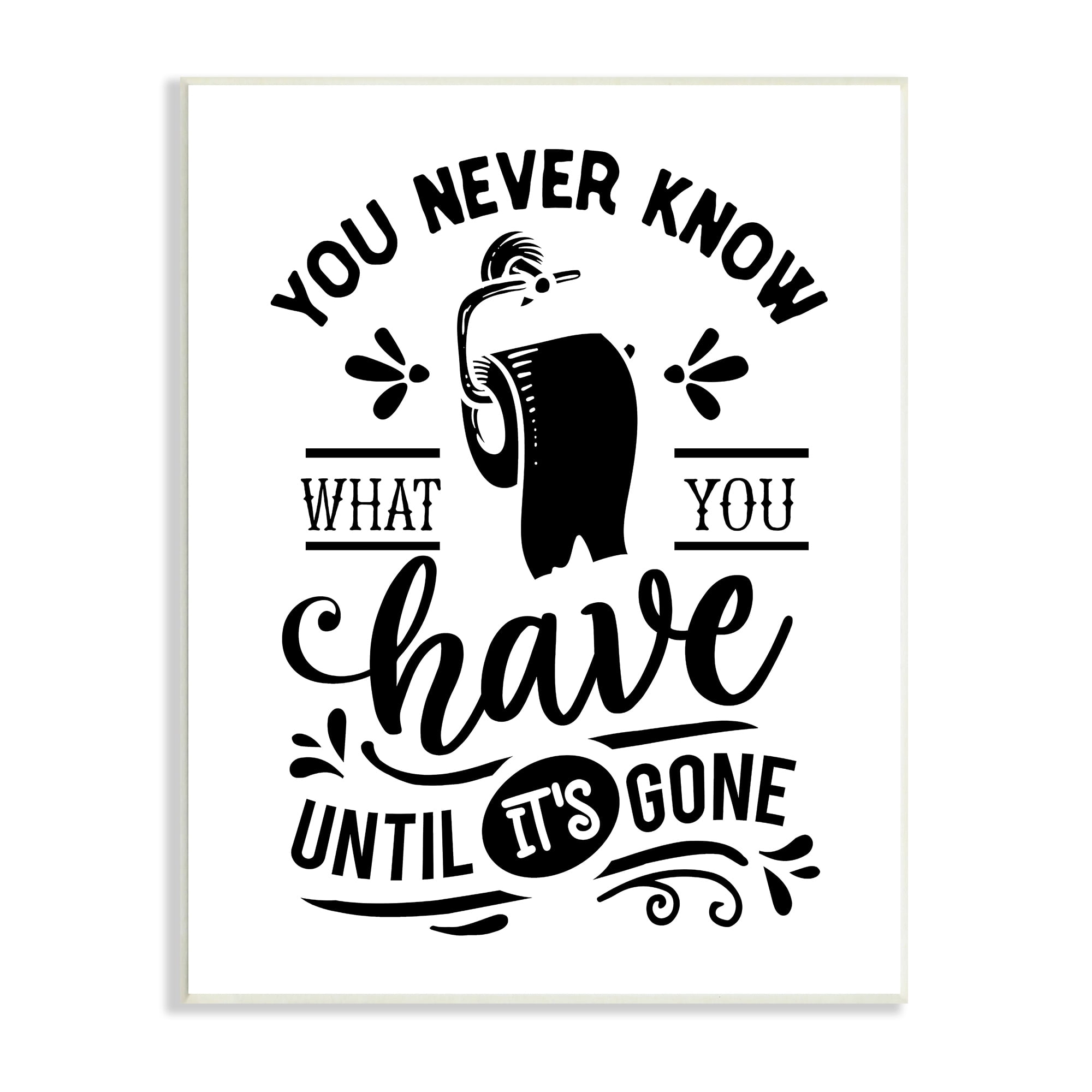 Stupell Industries Silly Bathroom Humor Fancy Typography Toilet Paper ...