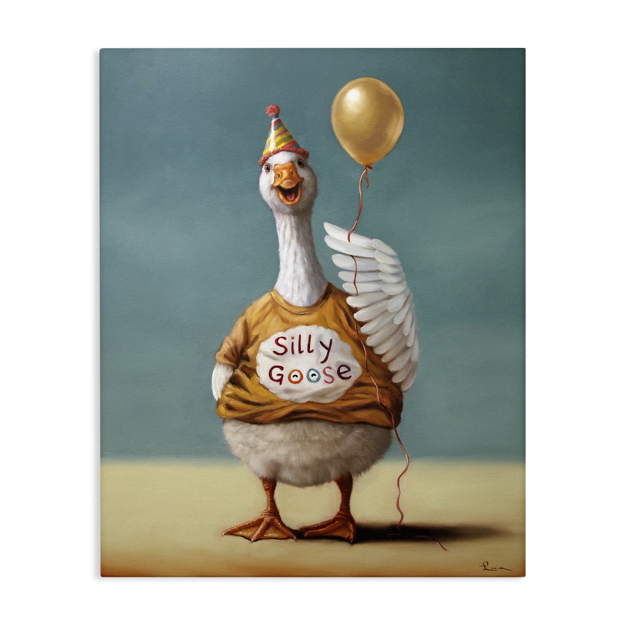 Stupell Industries Silly Goose with Balloon Canvas Wall Art, design by ...