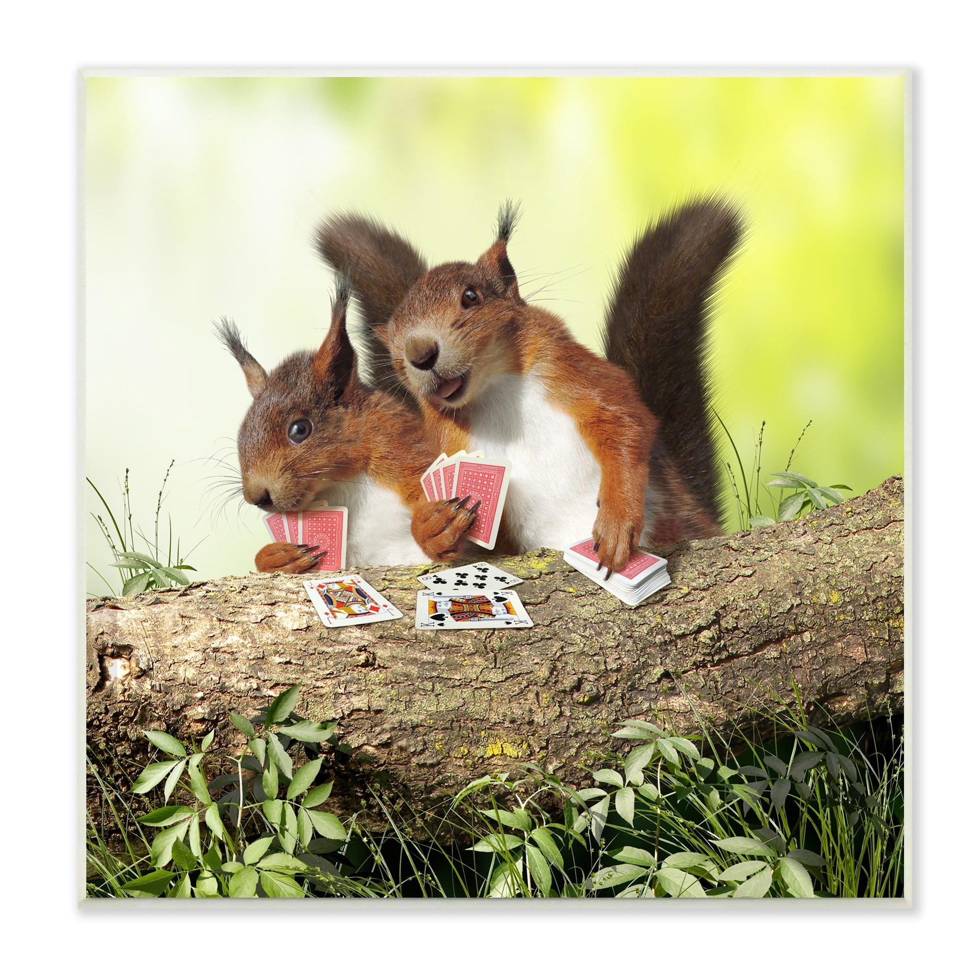 Stupell Industries Silly Squirrels Playing Card Games Tree Branch ...