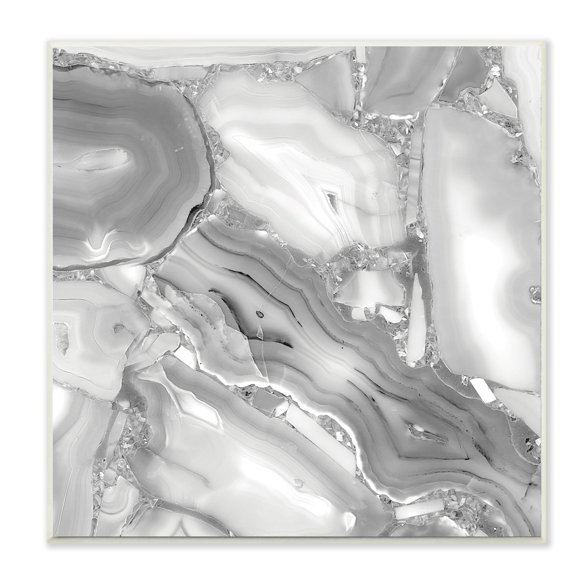 Stupell Industries Silver Geode Abstraction Rocky Earth Detail Abstract Painting Unframed Art ...