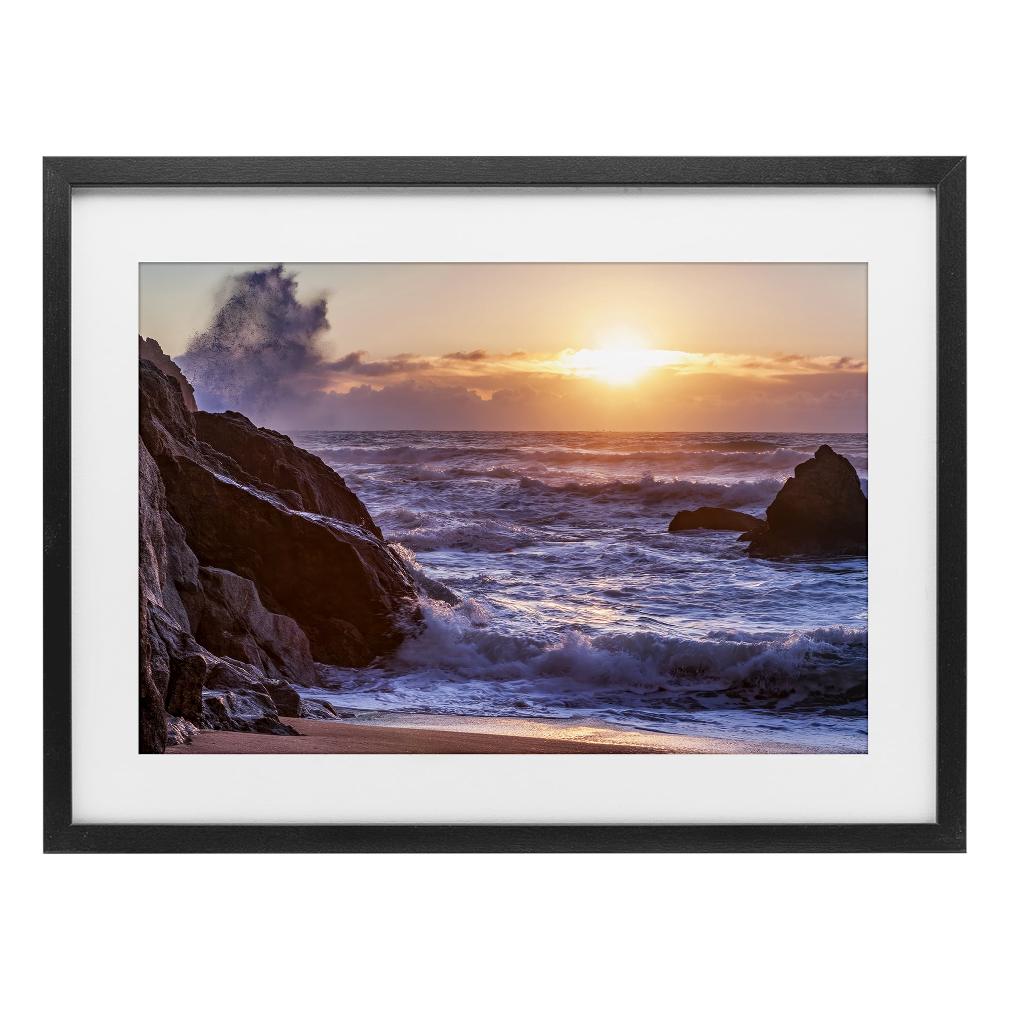 Stupell Industries Siren Song Rocky Shore Black Framed Print Under ...