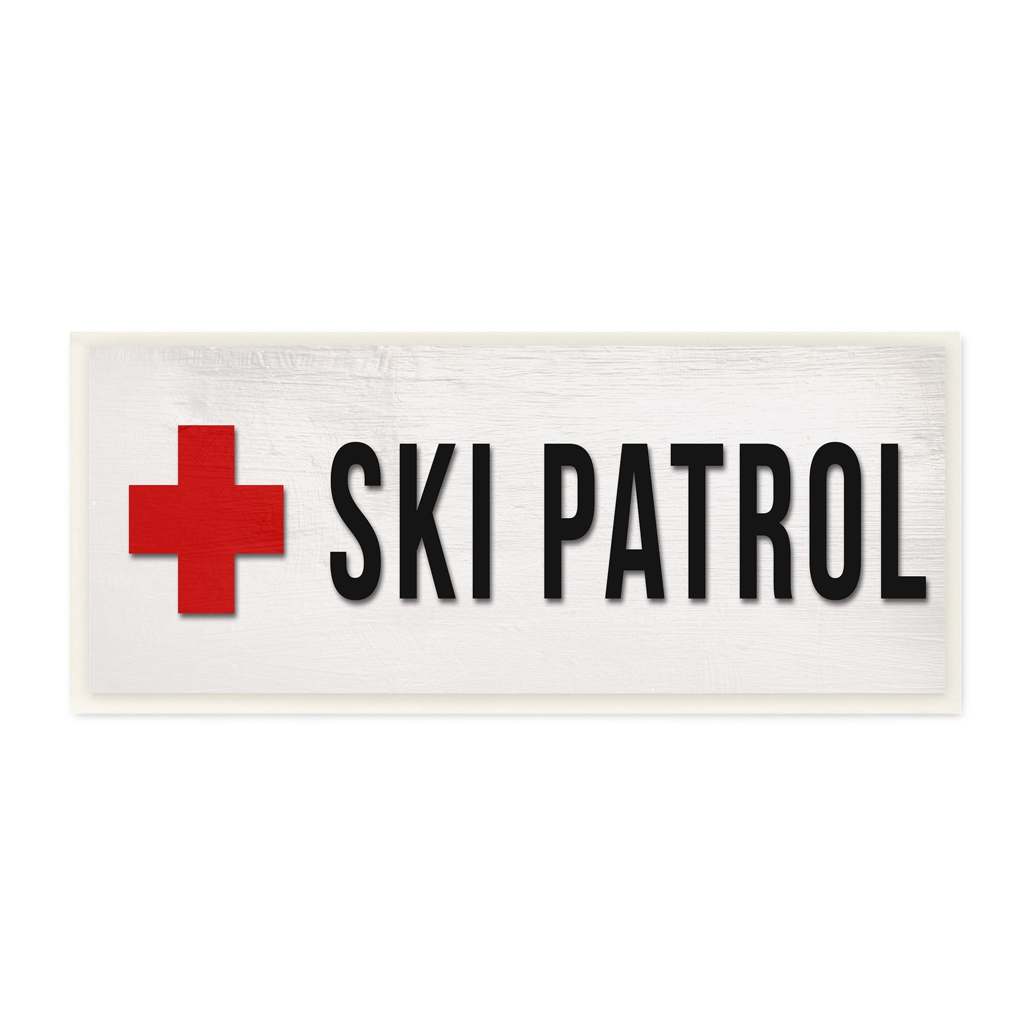 Stupell Industries Ski Patrol Red Cross Symbol Winter Mountain Sports ...