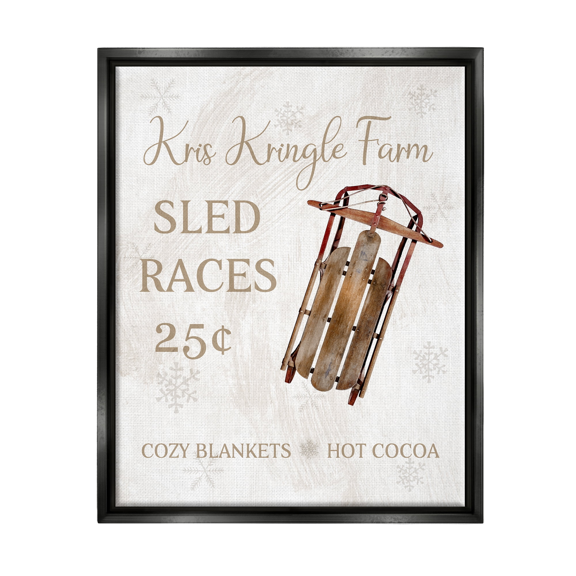 Stupell Industries Sled Races Holiday Sign Holiday Painting Black ...