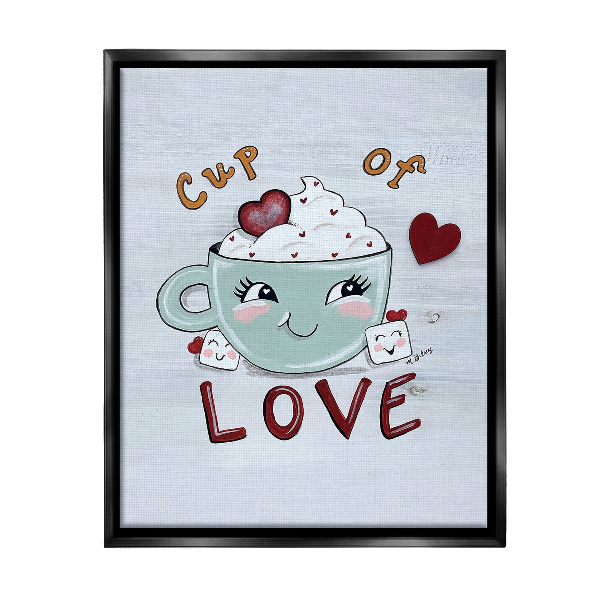 Stupell Industries Smiling Cup Of Love Food & Beverage Painting Black ...