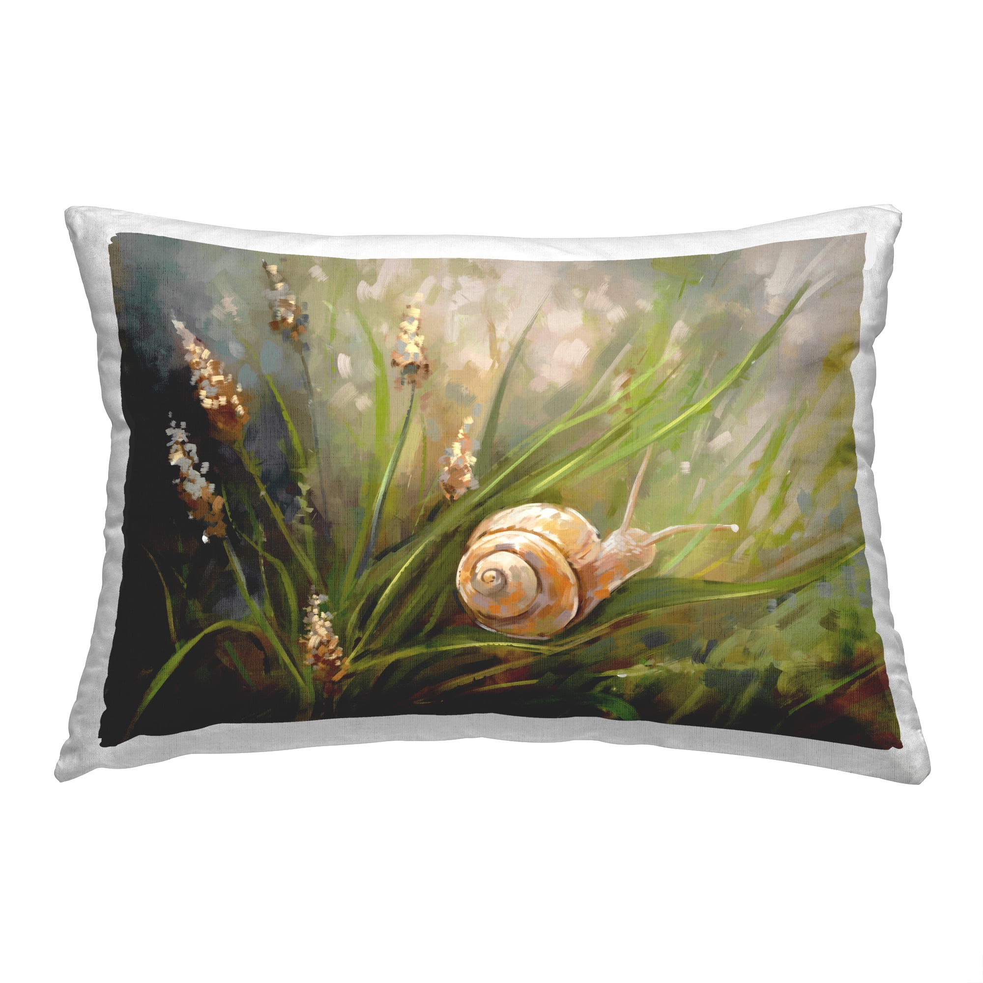 Stupell Industries Snail Resting on Grass Decorative Printed Throw ...