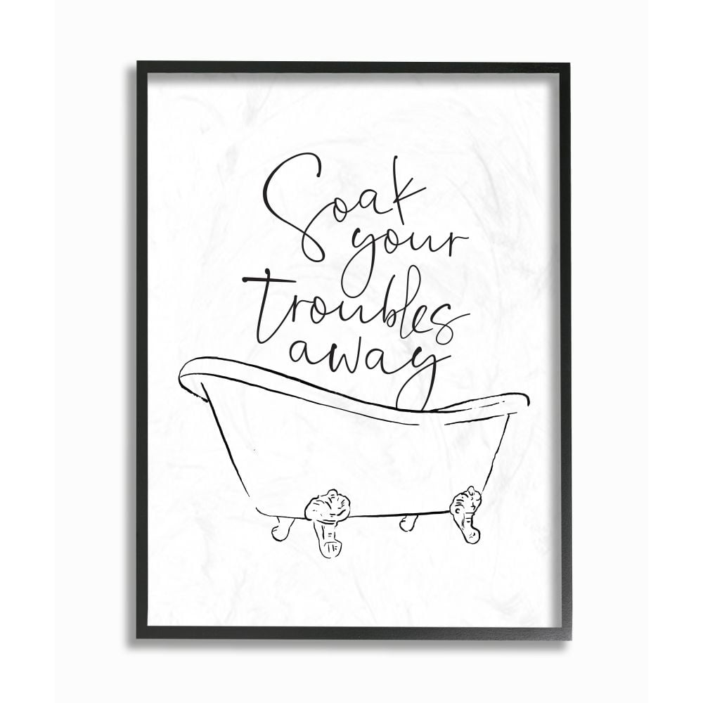 Soak Troubles Away Bathroom Canvas Print - 36x48 - Walmart.com