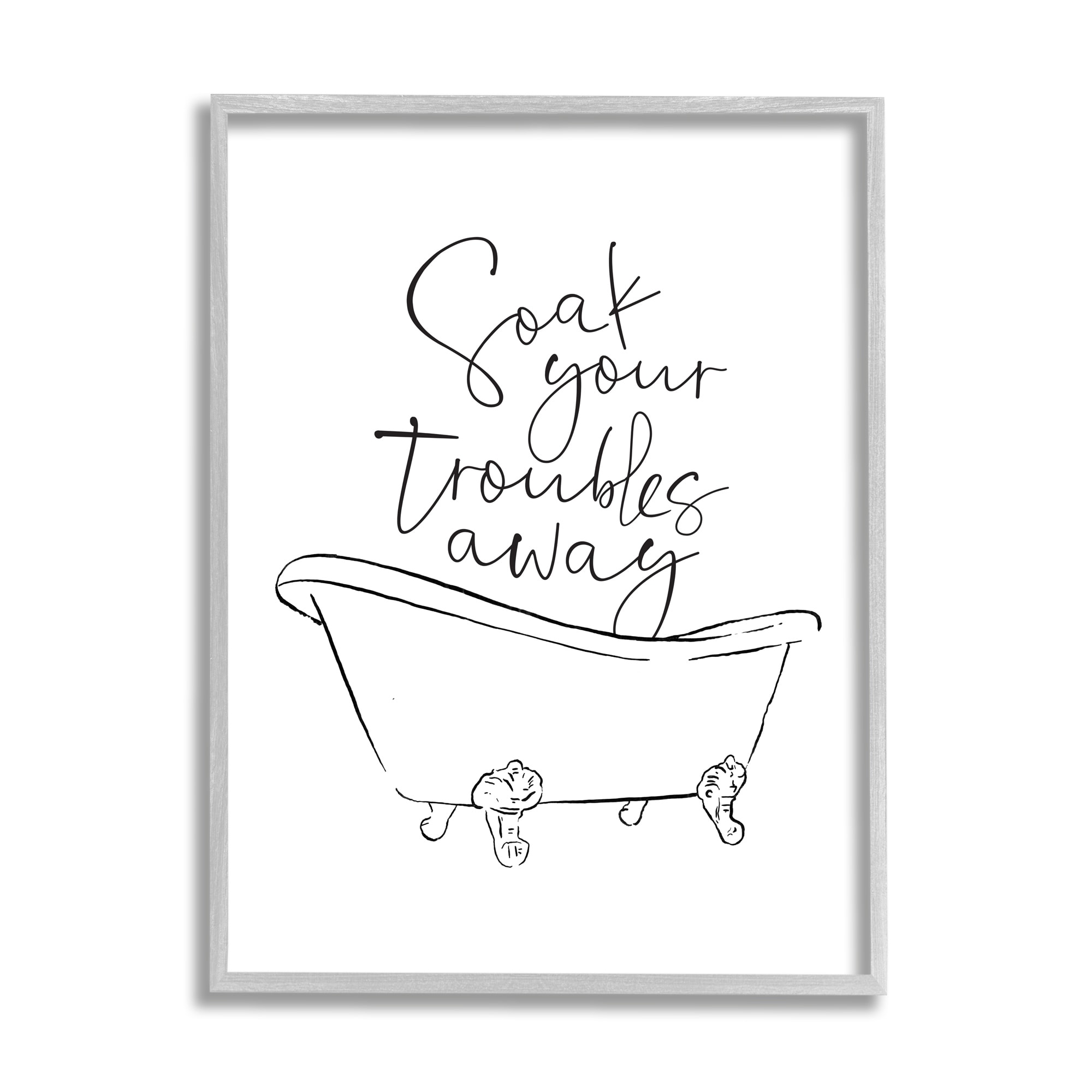 Stupell Industries Soak Your Troubles Away Framed Art Print - 11x14 ...