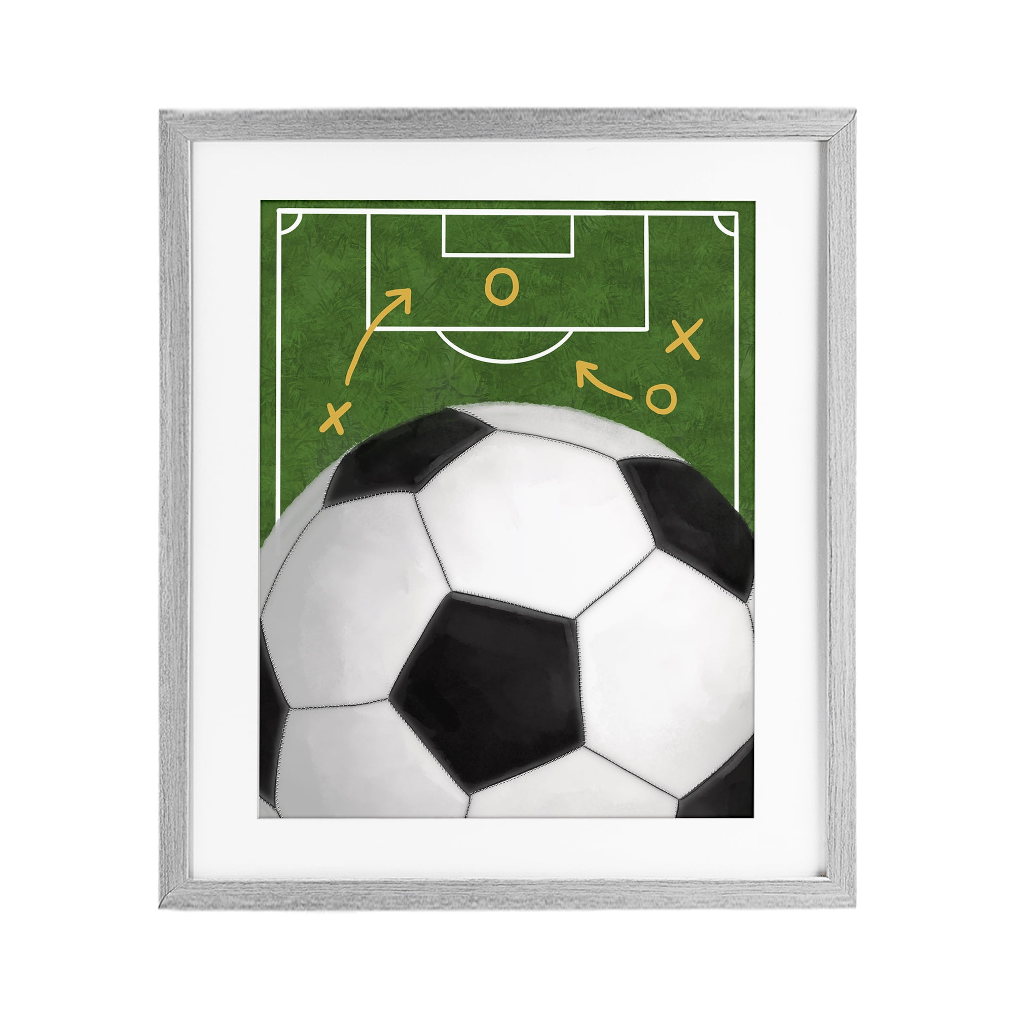Stupell Industries Soccer Field & Ball Gray Framed Print Under Glass ...