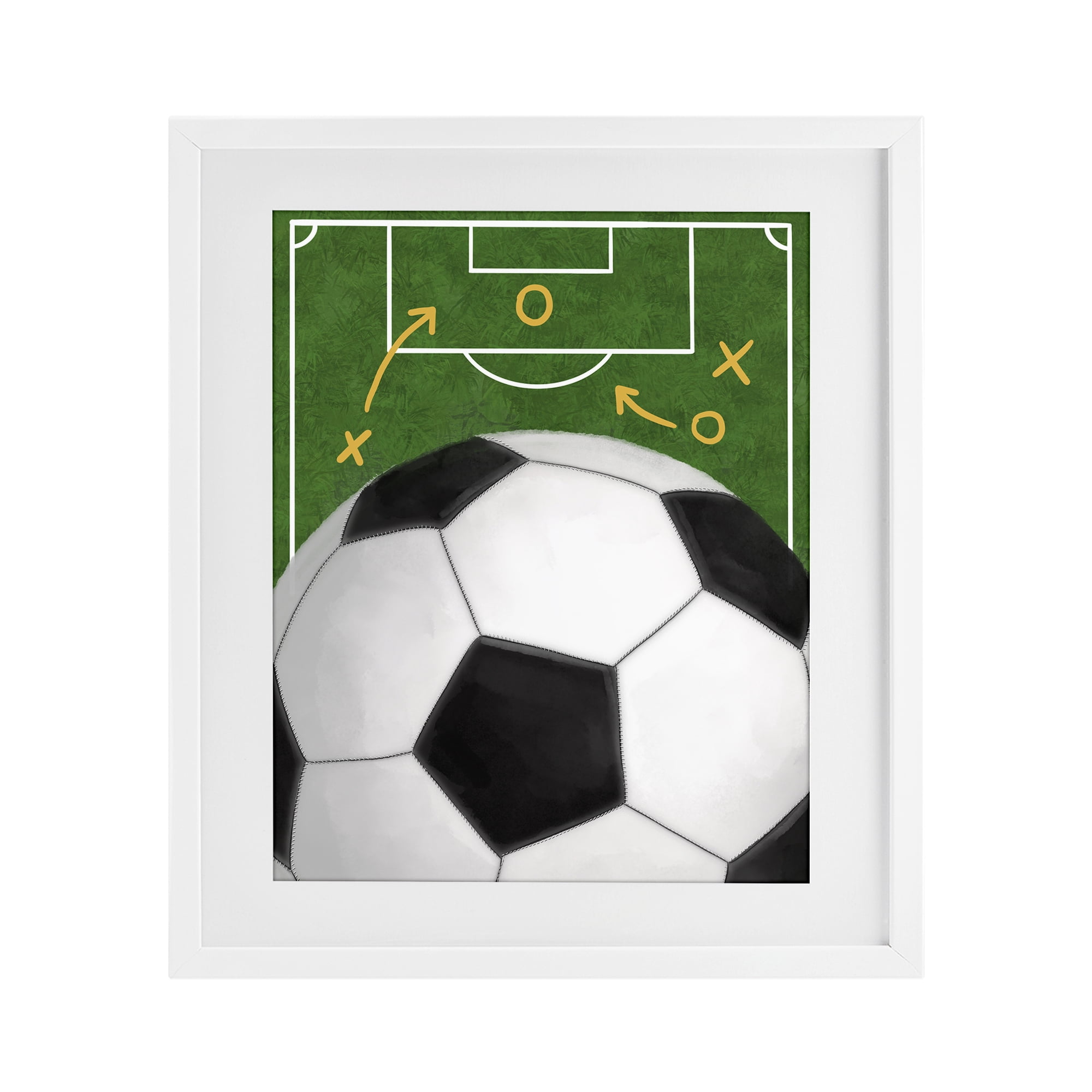 Stupell Industries Soccer Field & Ball White Framed Print Under Glass ...