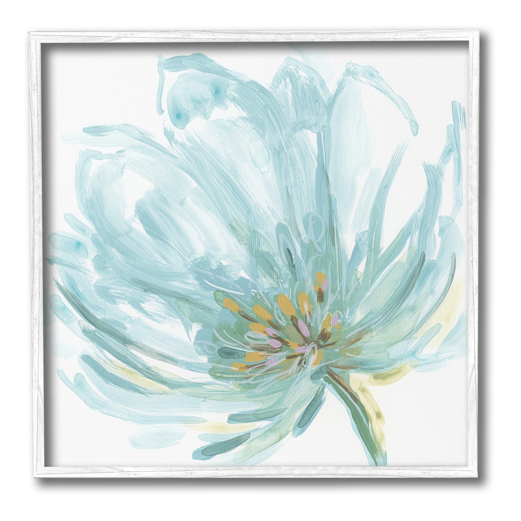 Stupell Industries Soft Blue Abstract Bloom Botanical & Floral Painting ...