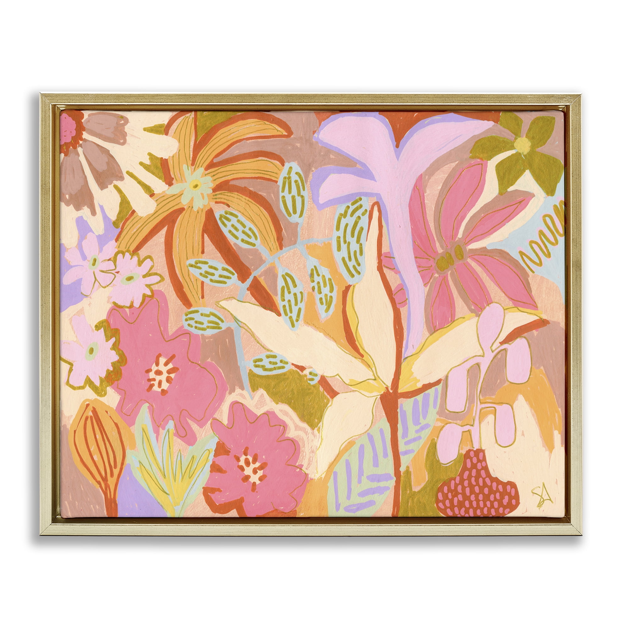 Stupell Industries Soft Expressive Botanicals Plants & Flowers Painting ...