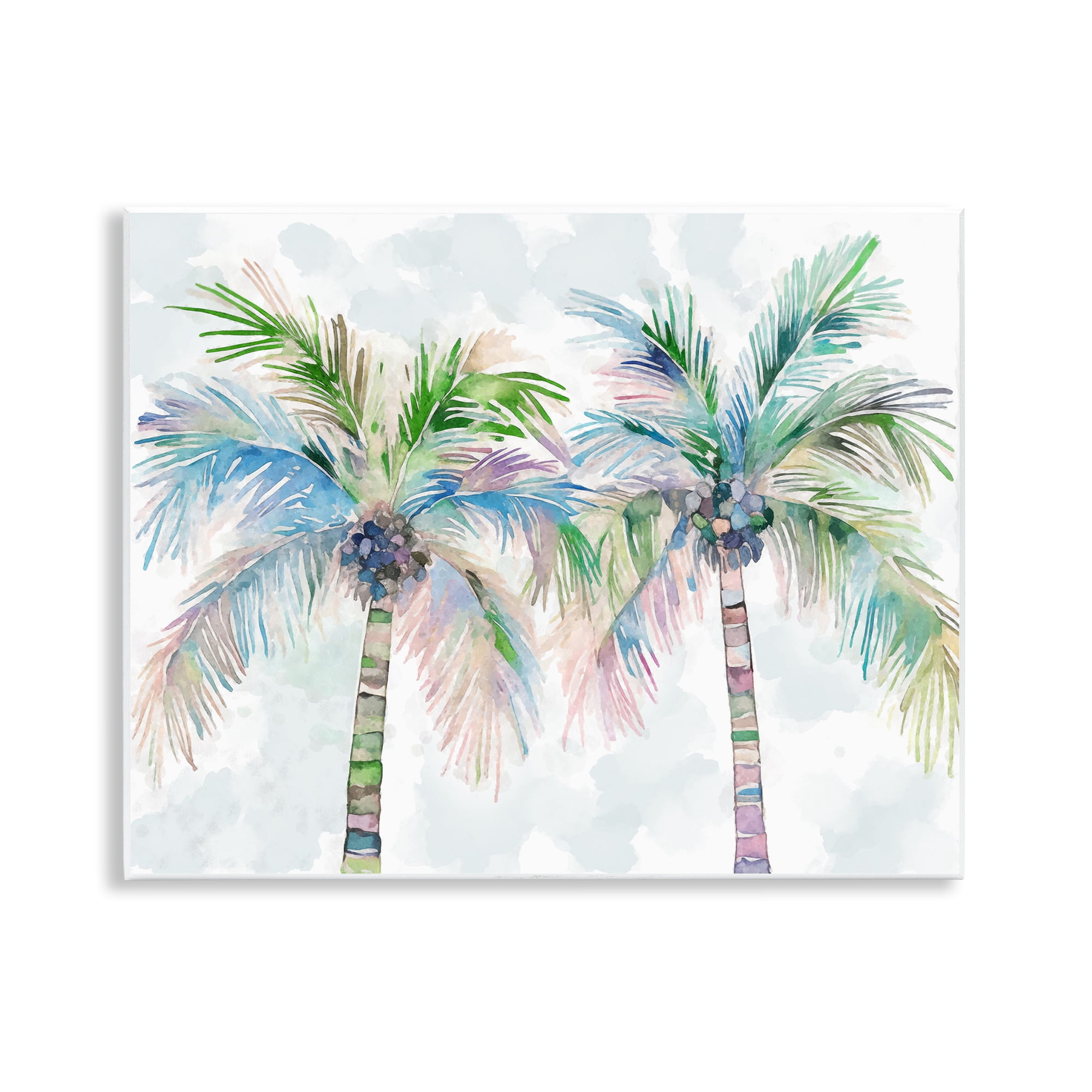 Stupell Industries Soft Palm Tree Pair Botanical & Floral Painting ...