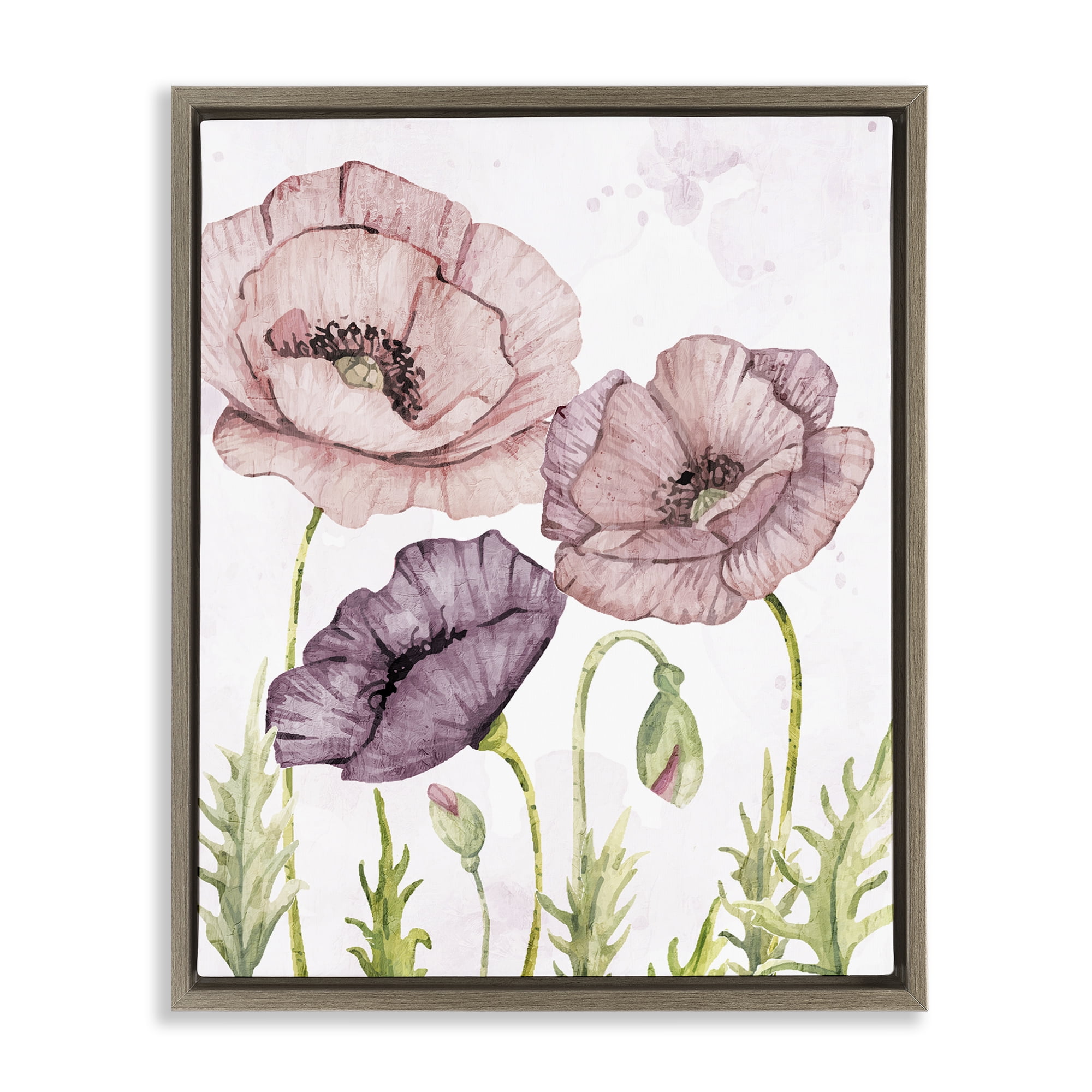 Stupell Industries Soft Pastel Poppy Garden Plants & Flowers Painting ...
