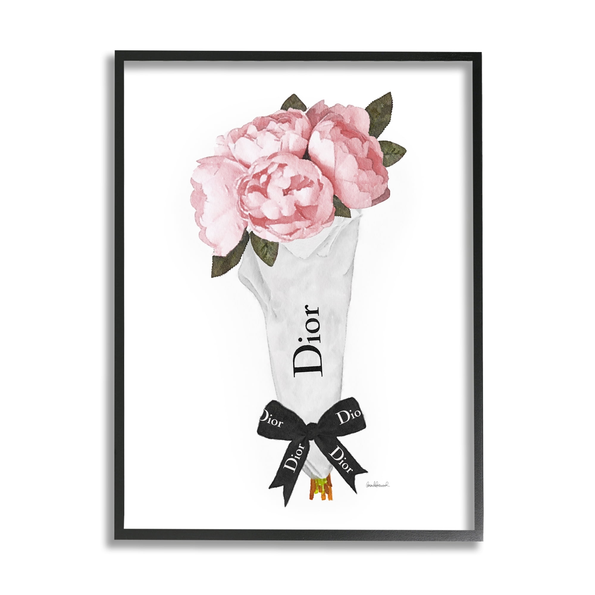 Stupell Industries Soft Pink Spring Bouquet Glam Fashion Bow Botanical ...