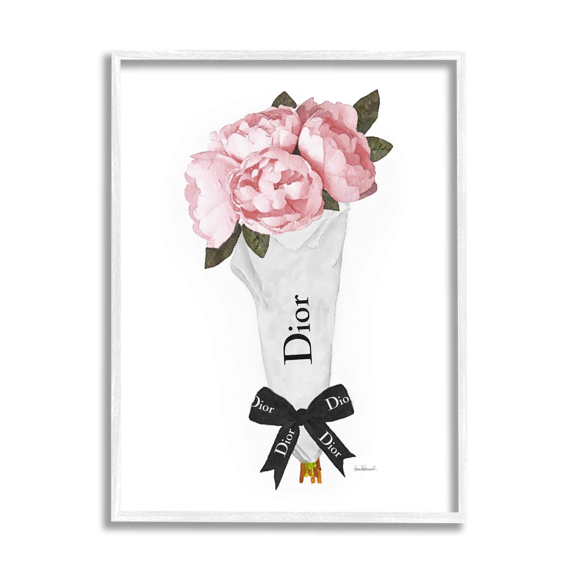 Stupell Industries Soft Pink Spring Bouquet Glam Fashion Bow Botanical ...