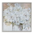 Stupell Industries Soft White Bouquet Serenity Gray Framed Giclee Art ...