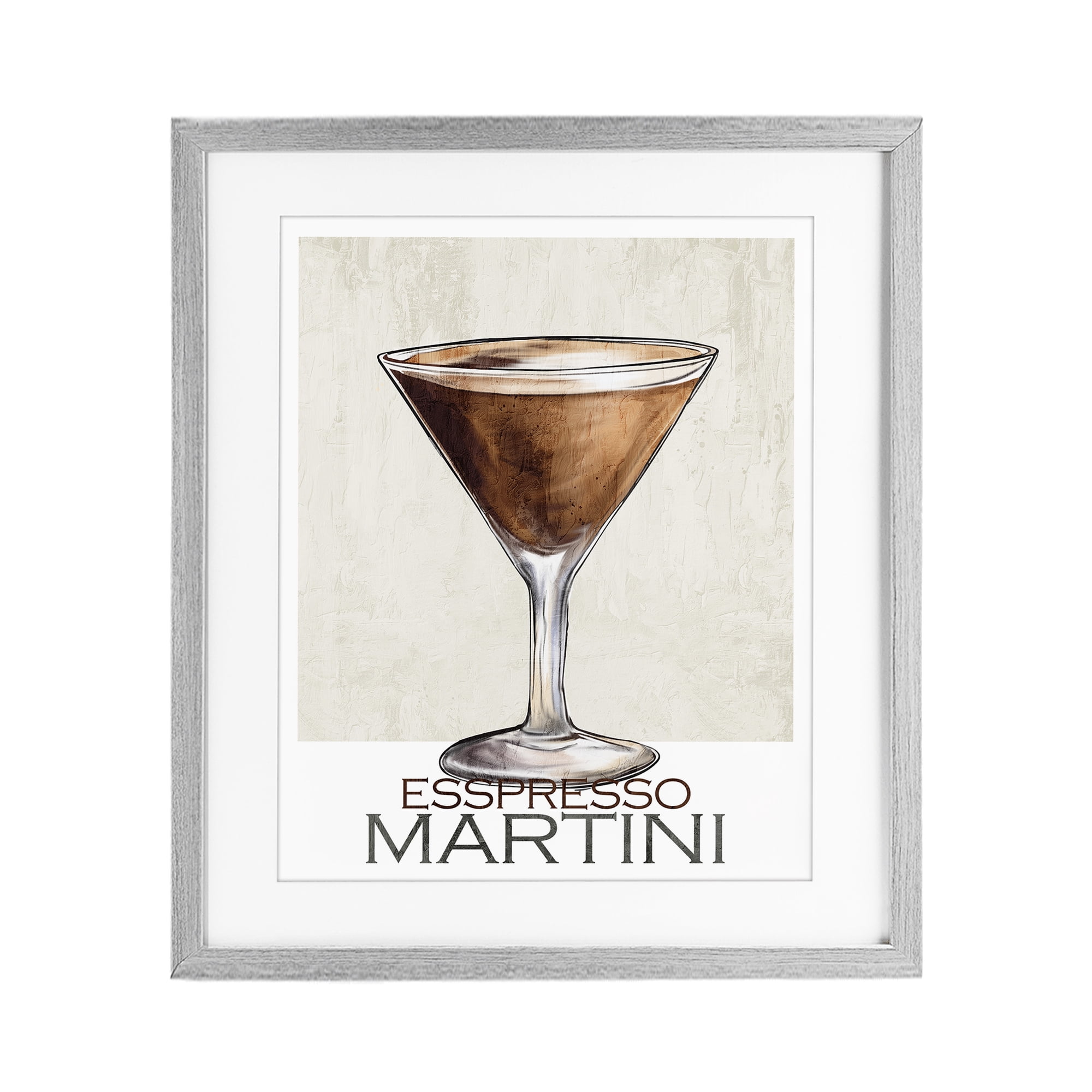 Stupell Industries Sophisticated Espresso Martini Gray Framed Print ...
