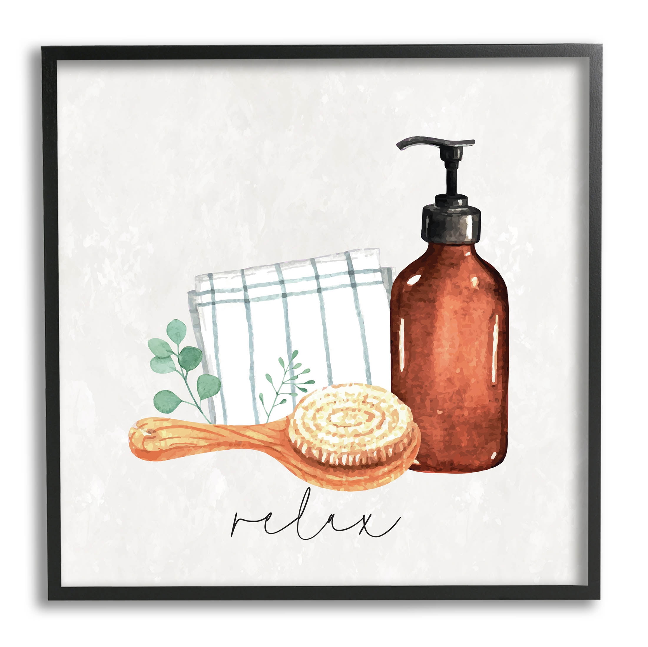 Stupell Industries Spa Bath Relax Art - Black Framed Wall Art 17x17 ...