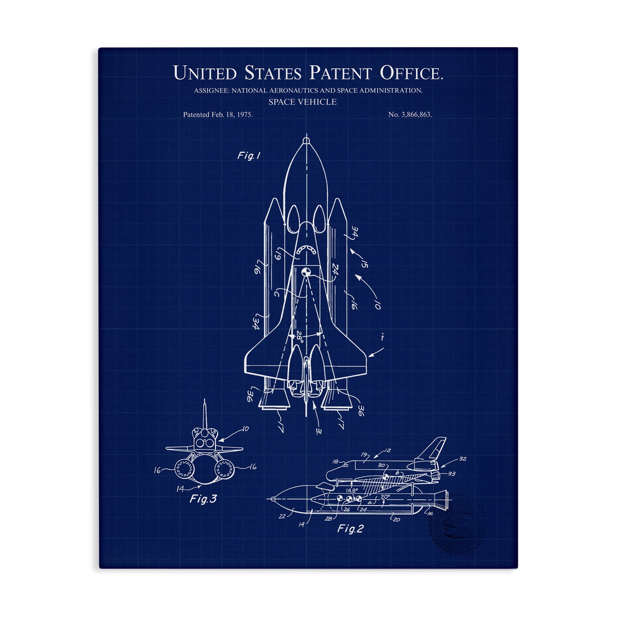 Stupell Industries Space Vehicle Blueprint Transportation Painting ...