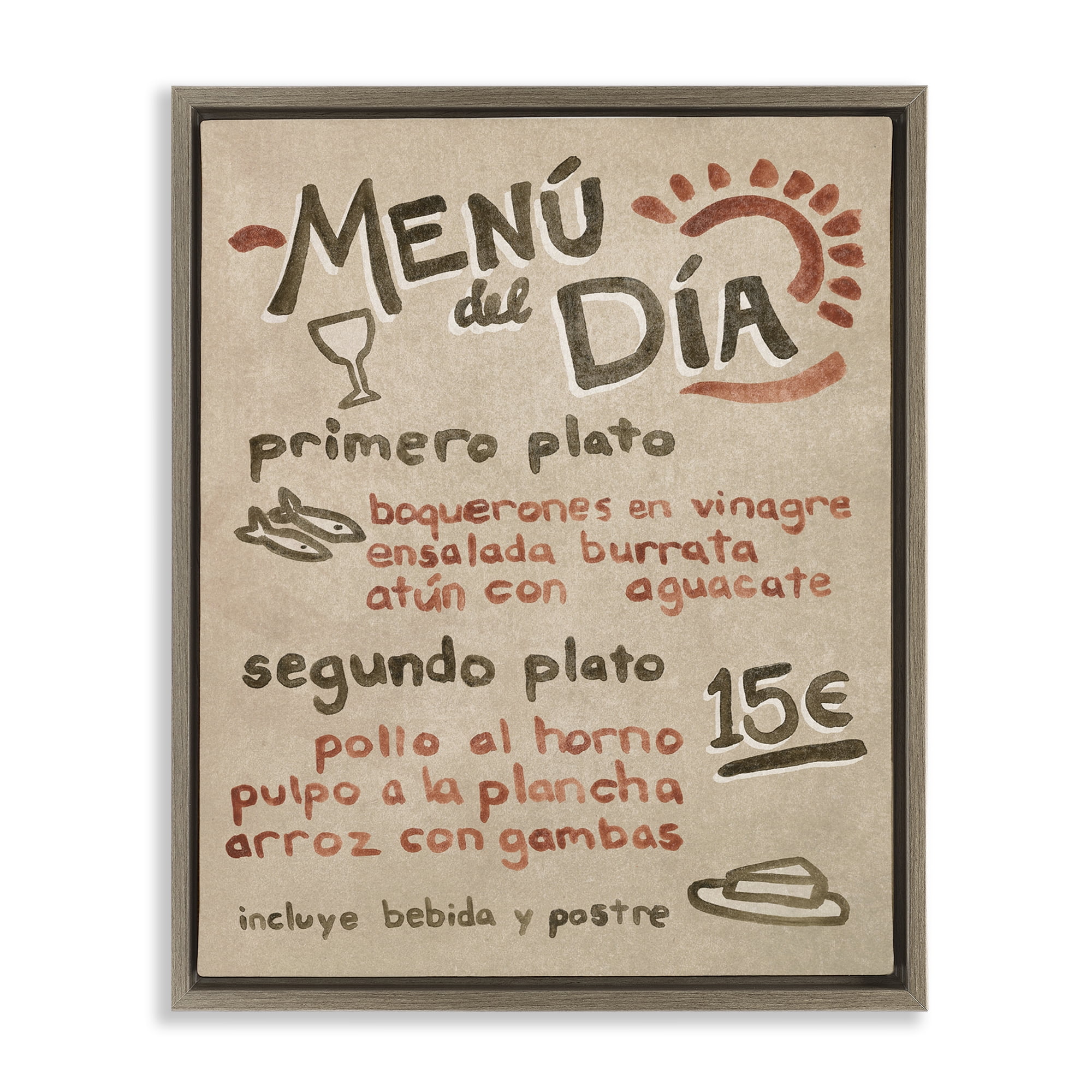 Stupell Industries Spanish Restaurant Menu Food & Beverage Painting ...