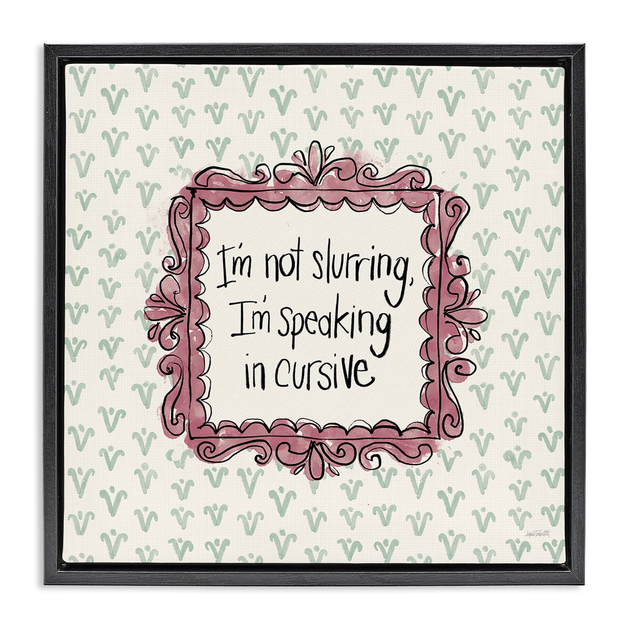 Stupell Industries Speaking In Cursive Food & Beverage Painting Black ...